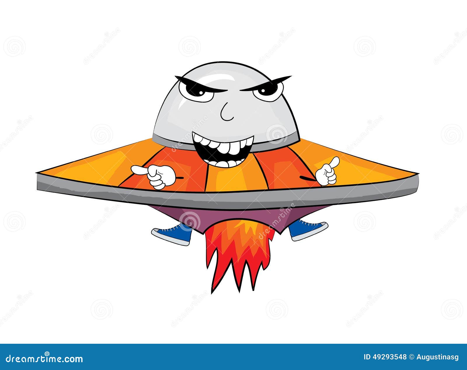 Angry alien ship cartoon stock illustration. Illustration of universe ...