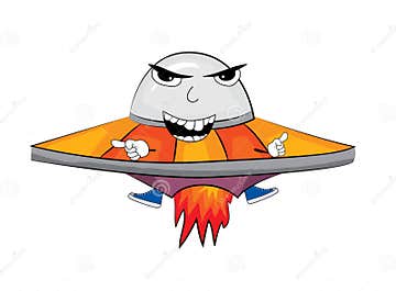Angry alien ship cartoon stock illustration. Illustration of universe ...