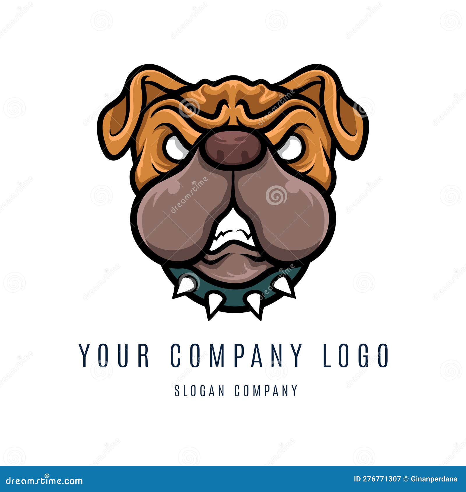 Angry Animal Buldog Minimalist Logo Cartoon Vector | CartoonDealer.com ...