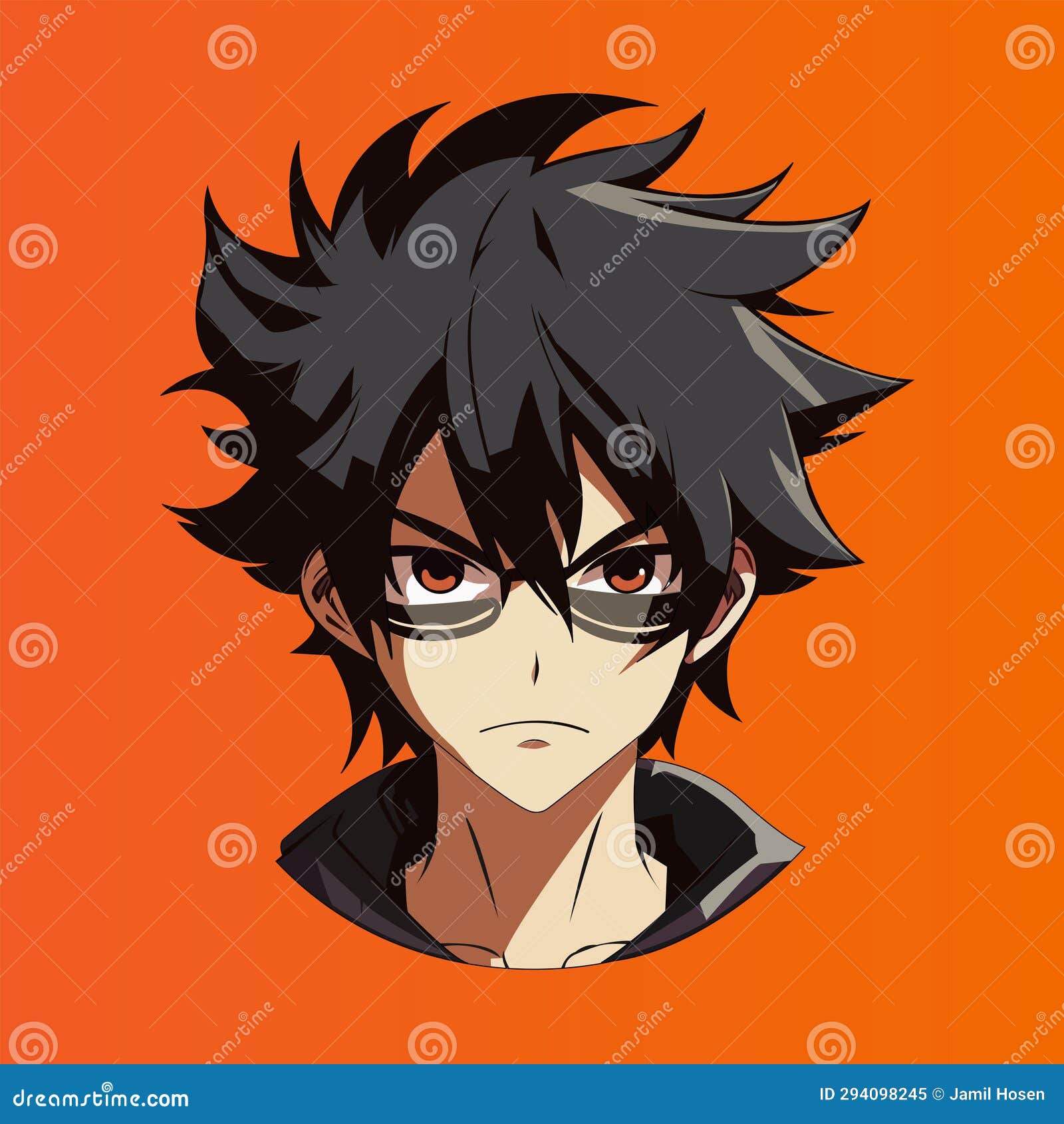 Angry Anime Character Vector Illustration Stock Vector - Illustration ...