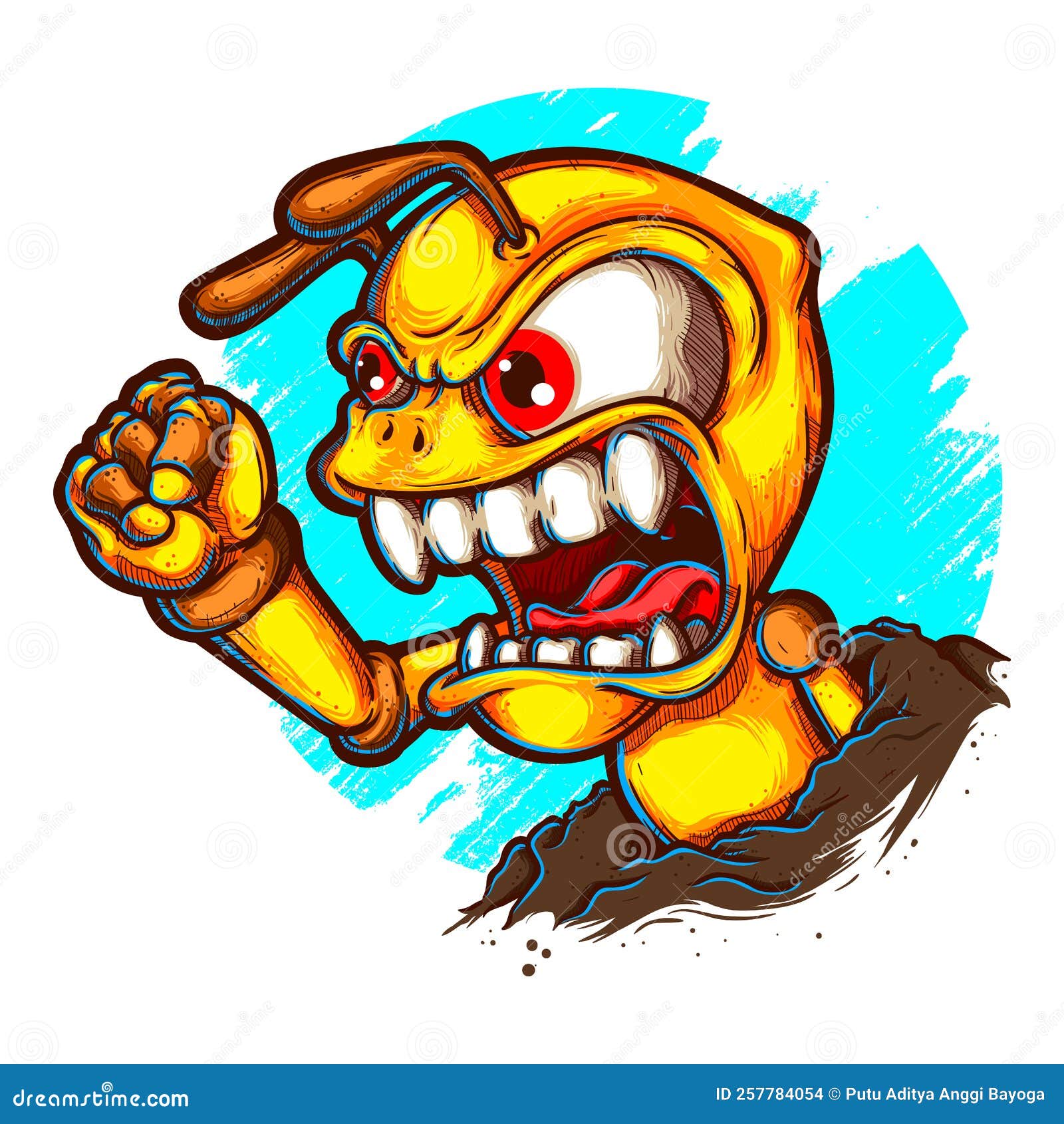 Angry ant stock vector. Illustration of unique, angry - 257784054