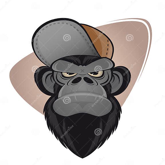 Angry ape with cap stock vector. Illustration of humorous - 67598743