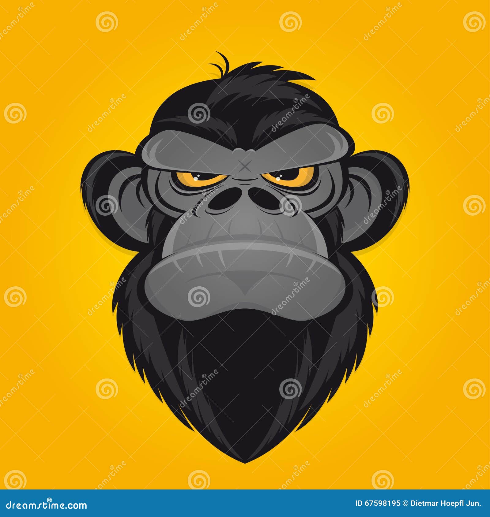 Angry ape cartoon stock vector. Illustration of portrait - 67598195