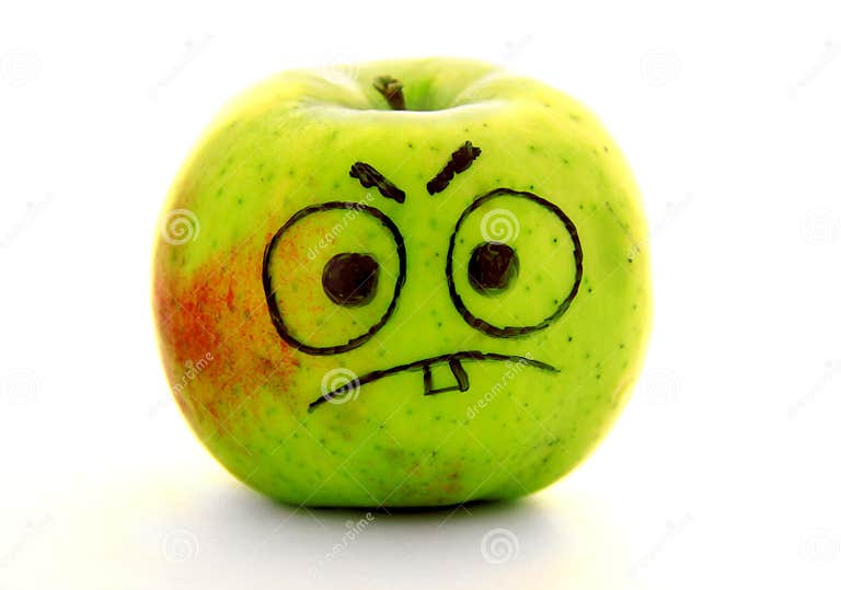 Angry apple stock image. Image of head, natural, green - 21466553