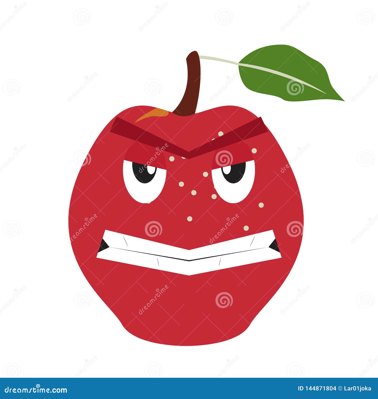 Angry Red Apple Funny Character For Vegetarian Cartoon, Apple Cute ...