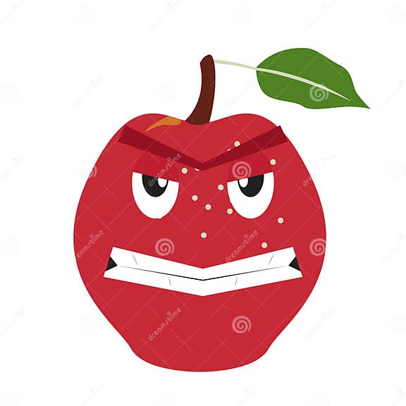 Angry apple cartoon stock vector. Illustration of juicy - 144871804