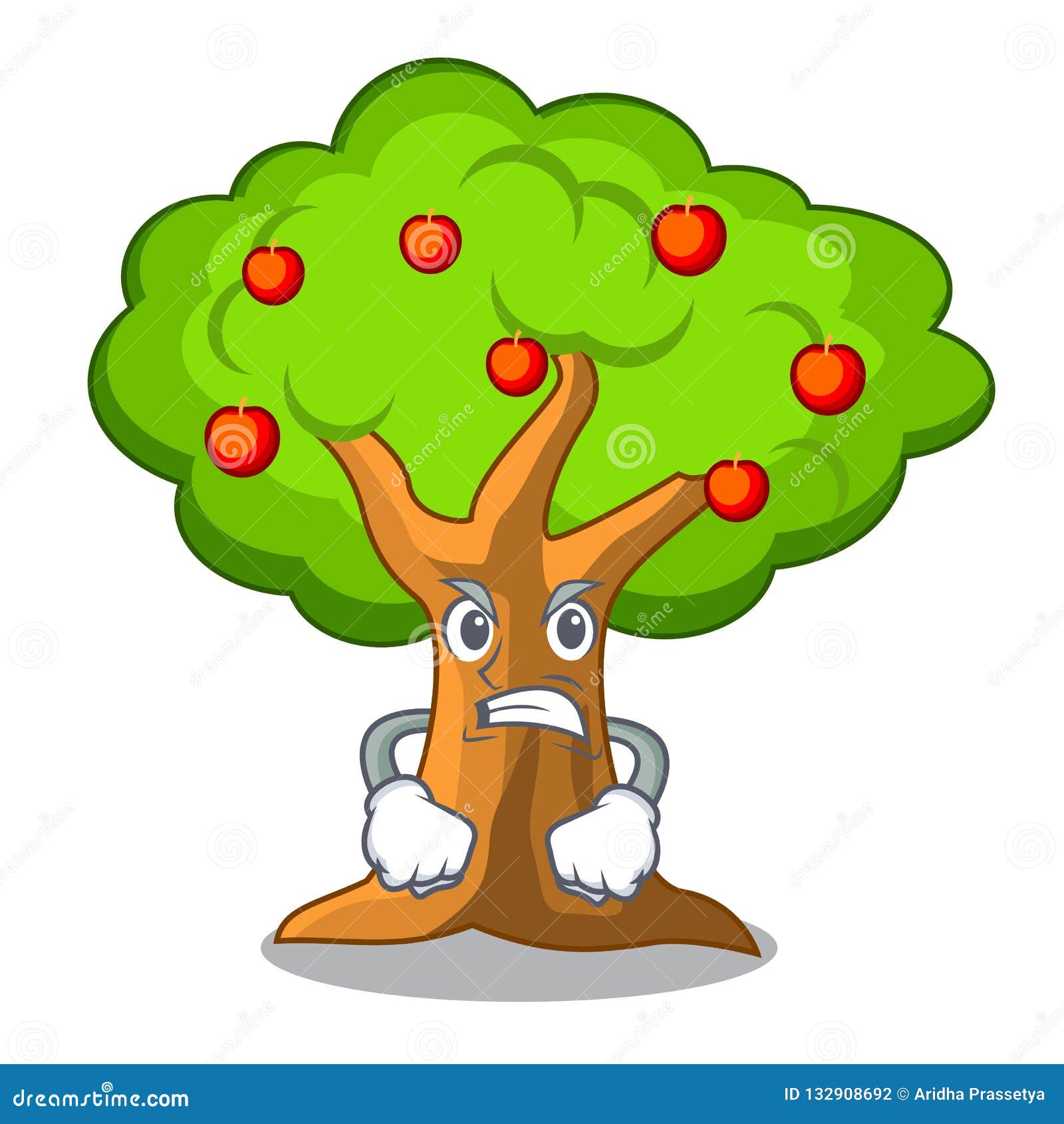 Angry Apples on Tree Branch the Character Stock Vector - Illustration ...