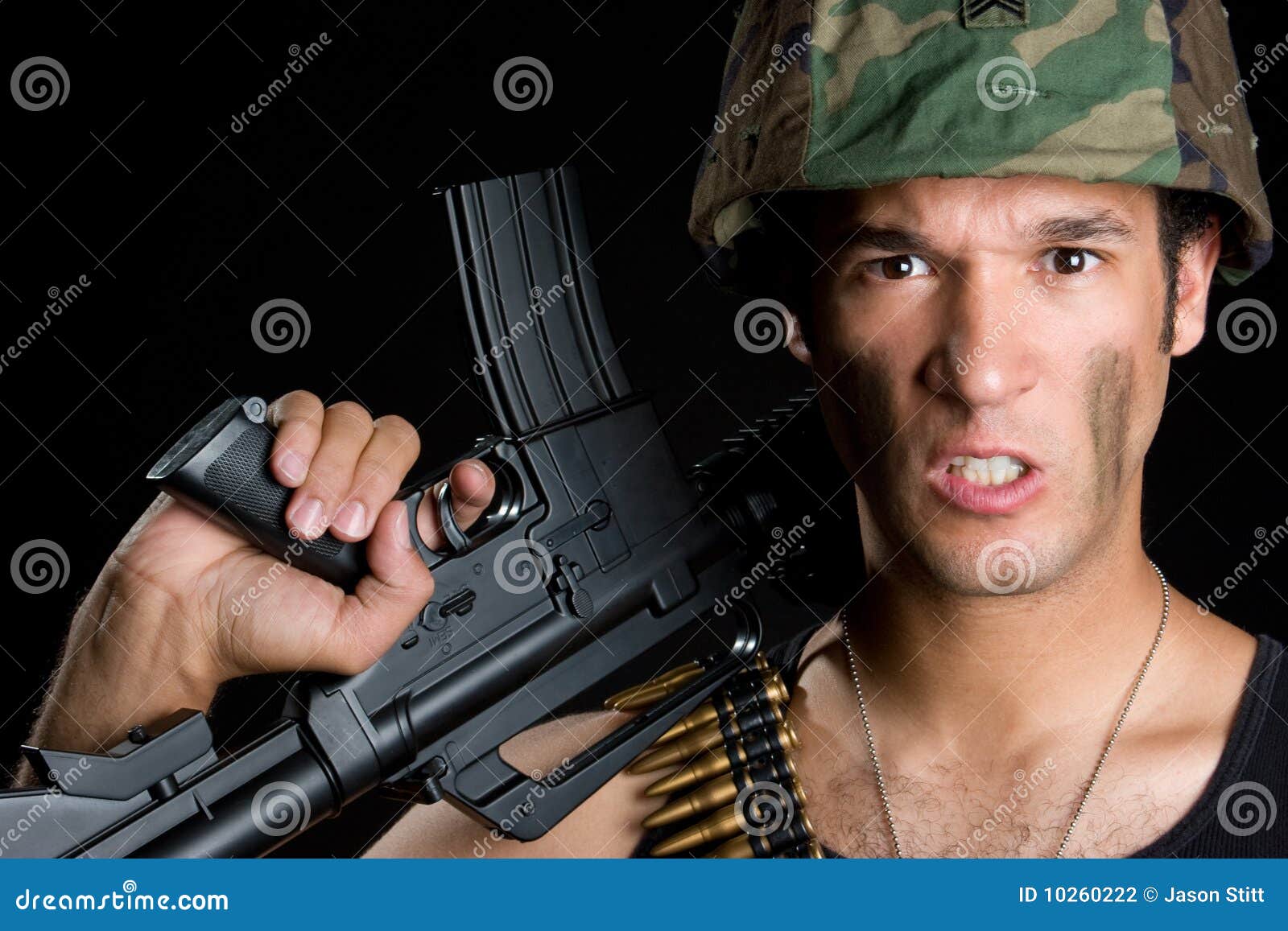 Angry Army Man stock photo. Image of hard, black, machine - 10260222