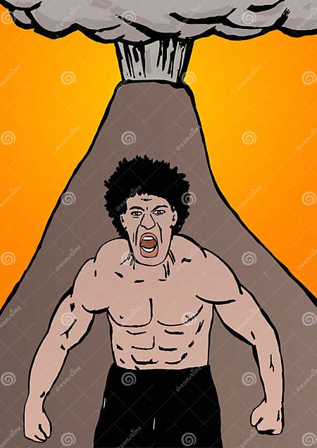 Angry as a volcano stock illustration. Illustration of mountain - 96327527
