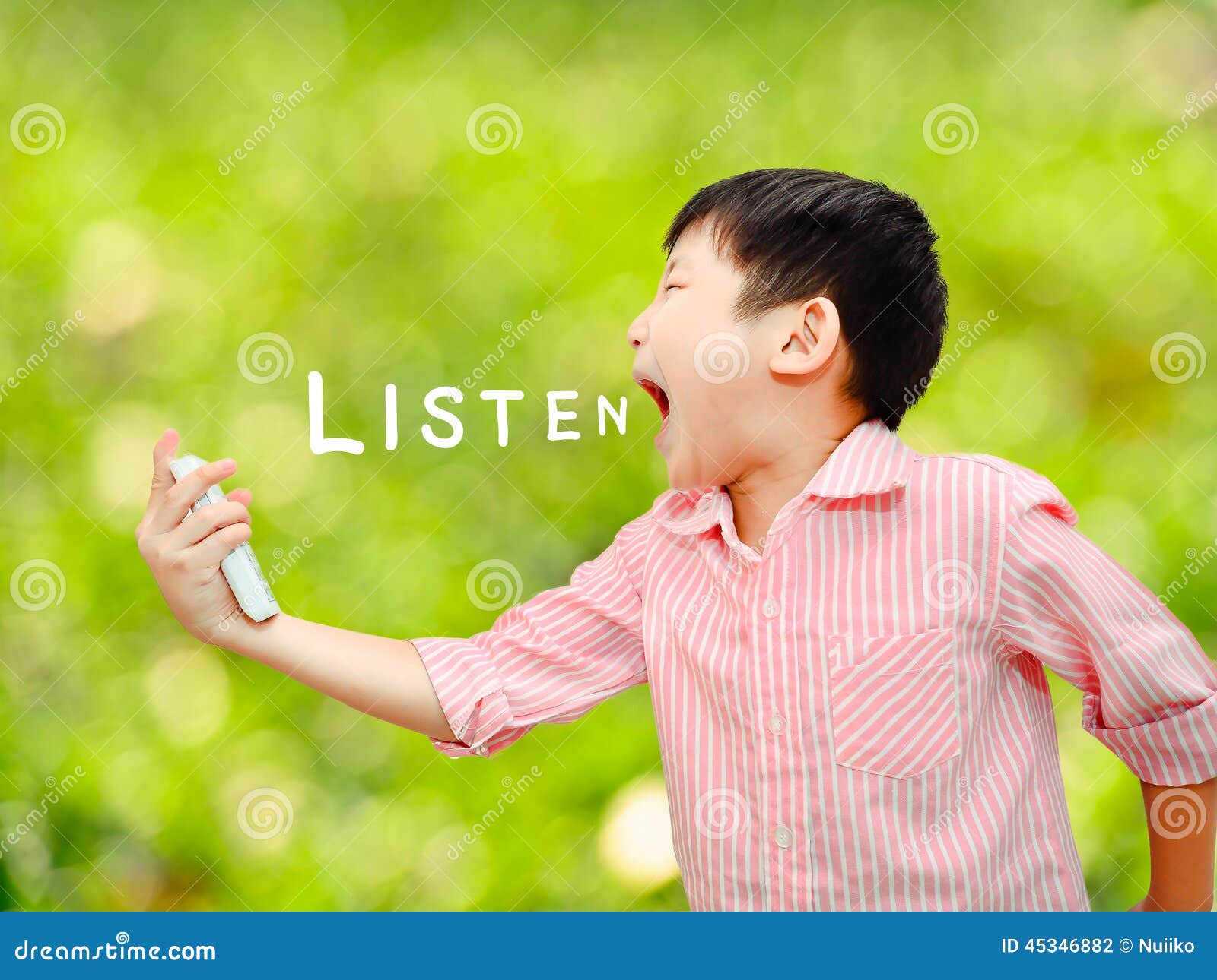 Angry Asian Child Shouting at Mobile Phone Stock Photo - Image of ...