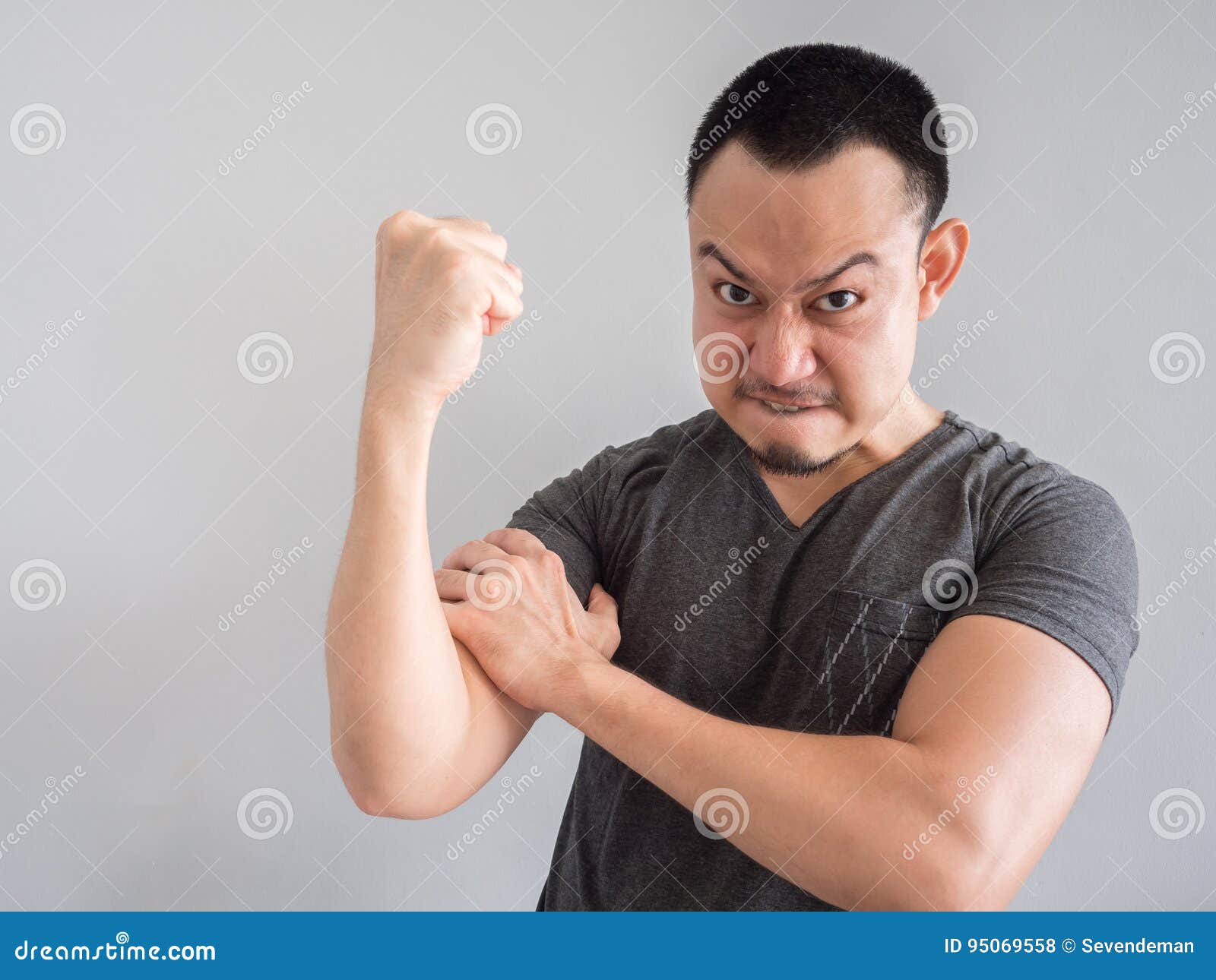 Angry Face of Asian Man Portrait. Stock Photo - Image of portrait ...