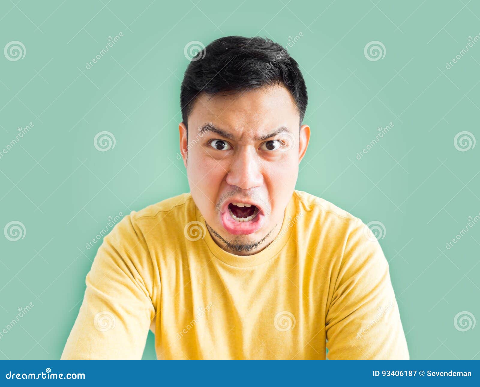 Angry Asian man. stock image. Image of emotion, fury - 93406187