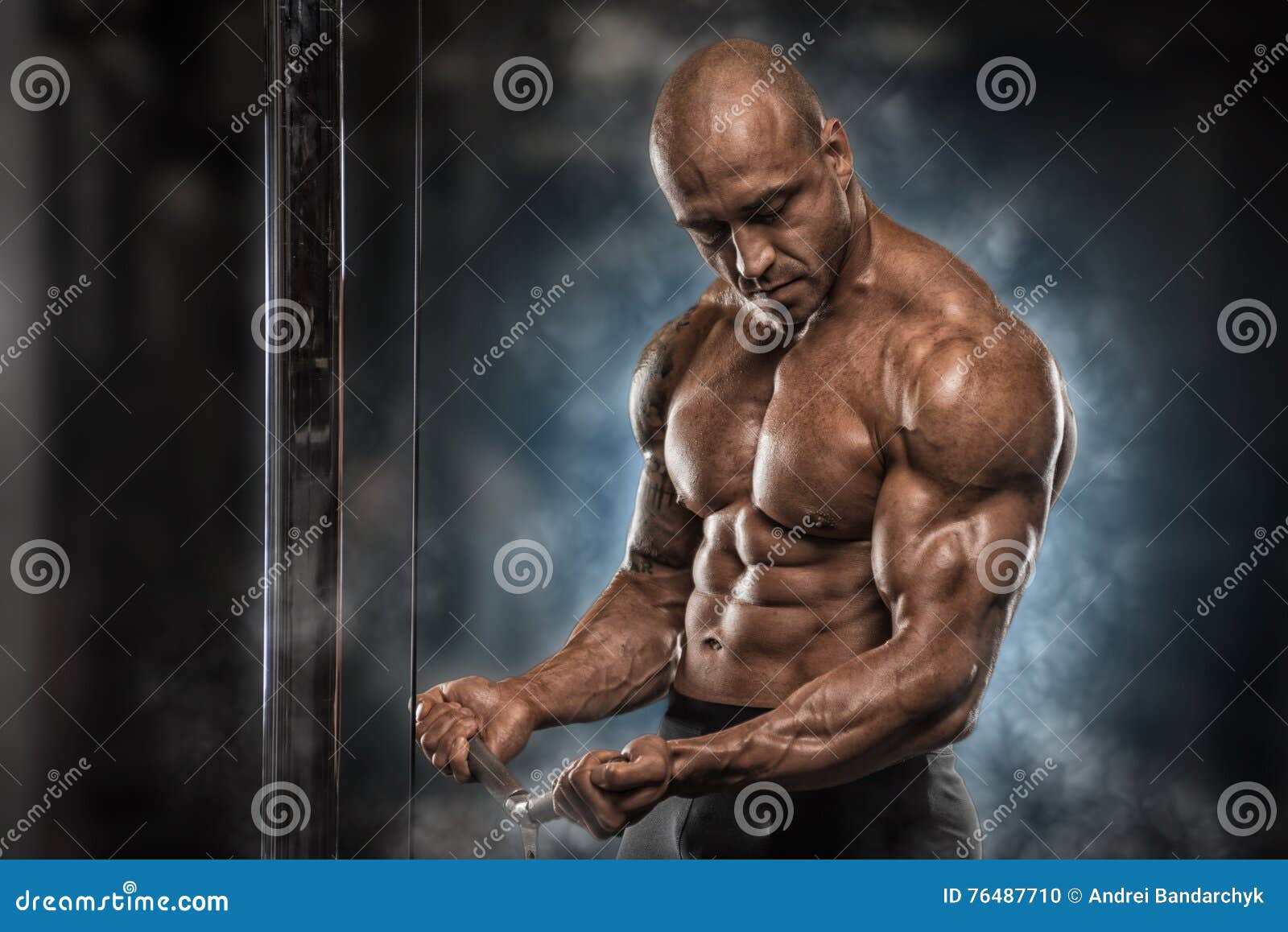 Angry Athlete Trains in the Gym Stock Photo - Image of handsome ...