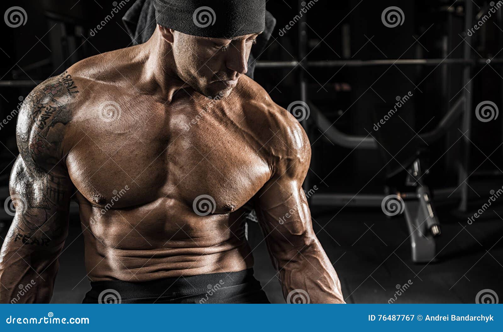 Angry Athlete Trains in the Gym Stock Image - Image of muscles, heavy ...