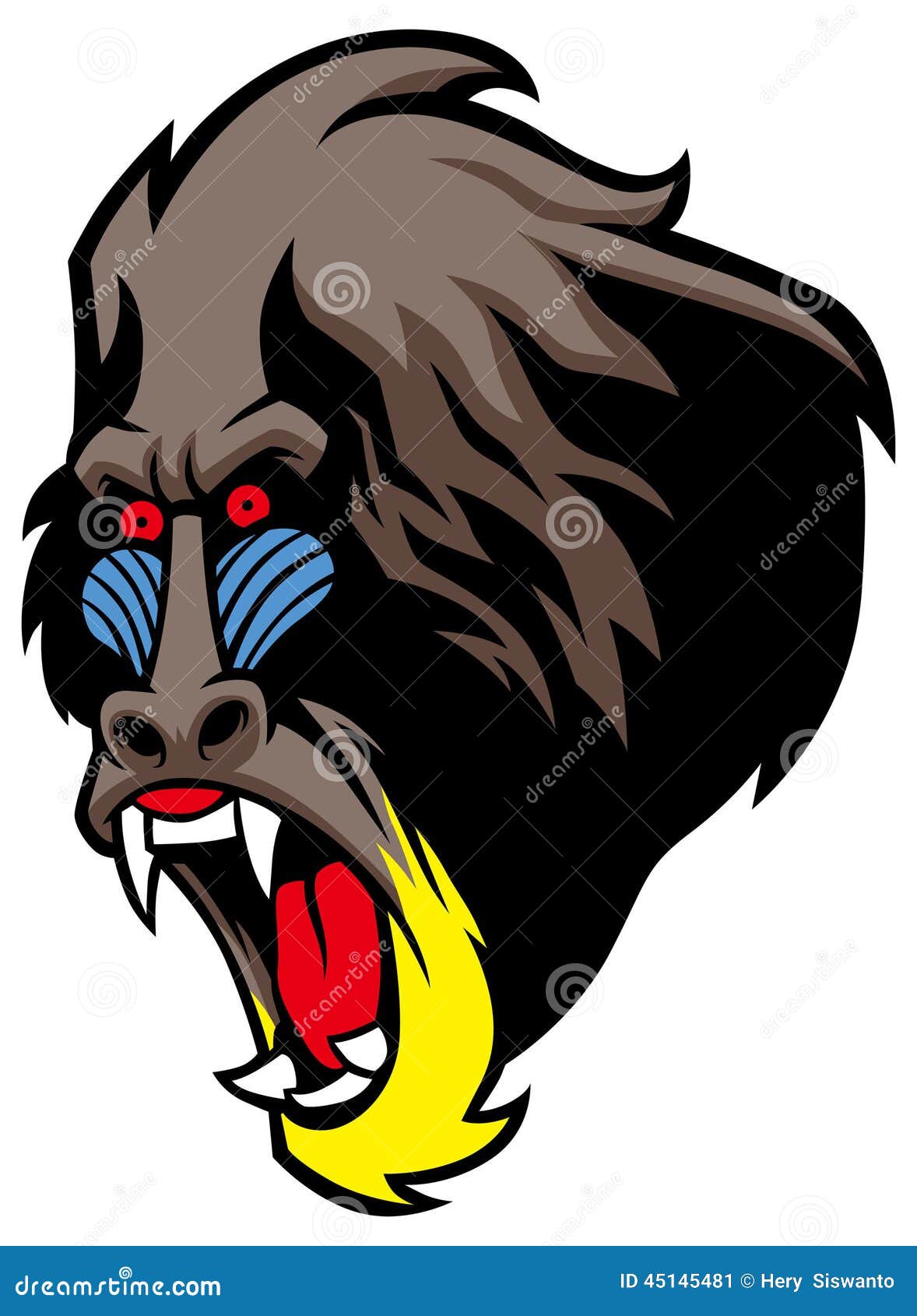 Angry Baboon Head Esport Logo Vector Illustration | CartoonDealer.com ...