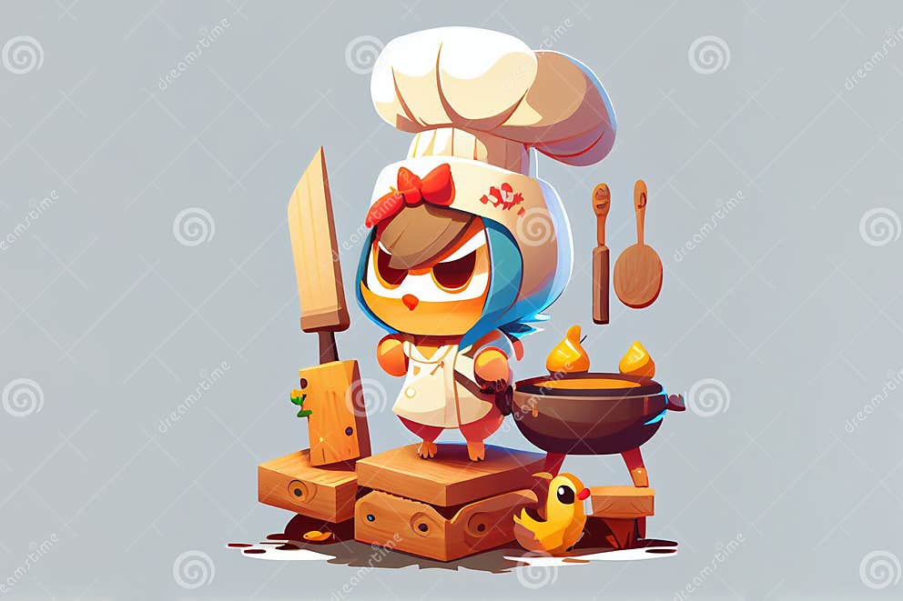 Angry baby chick chef. stock illustration. Illustration of baby - 283044954