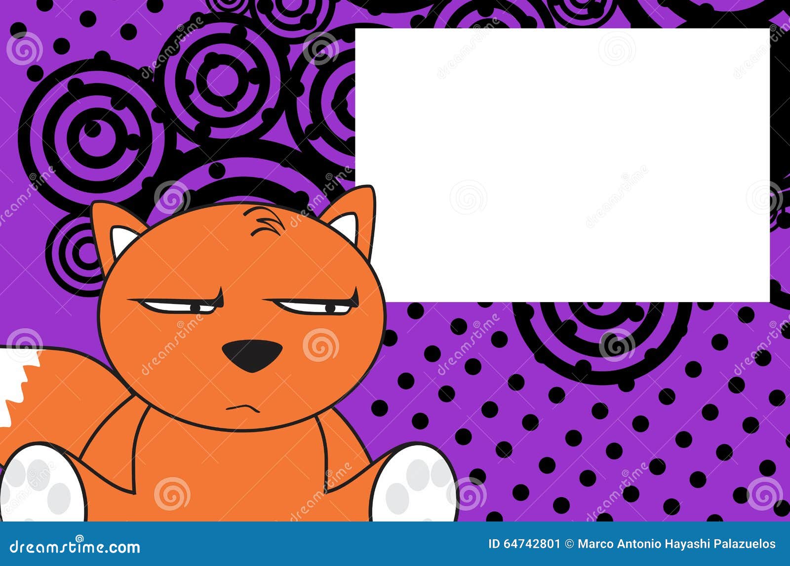 Angry Baby Fox Expressions Cartoon Background Stock Vector ...