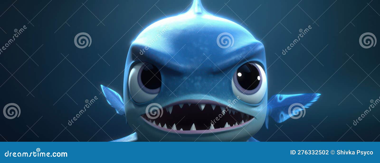 Angry Baby Shark Generative AI Stock Illustration - Illustration of ...