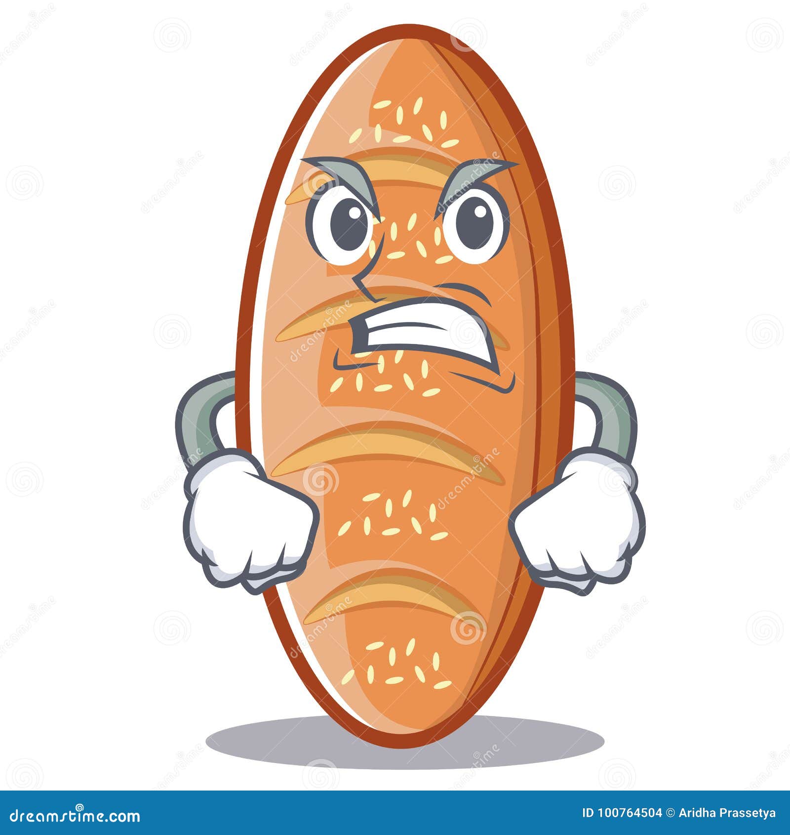 Angry Bread Basket Mascot Cartoon Vector Illustration | CartoonDealer ...
