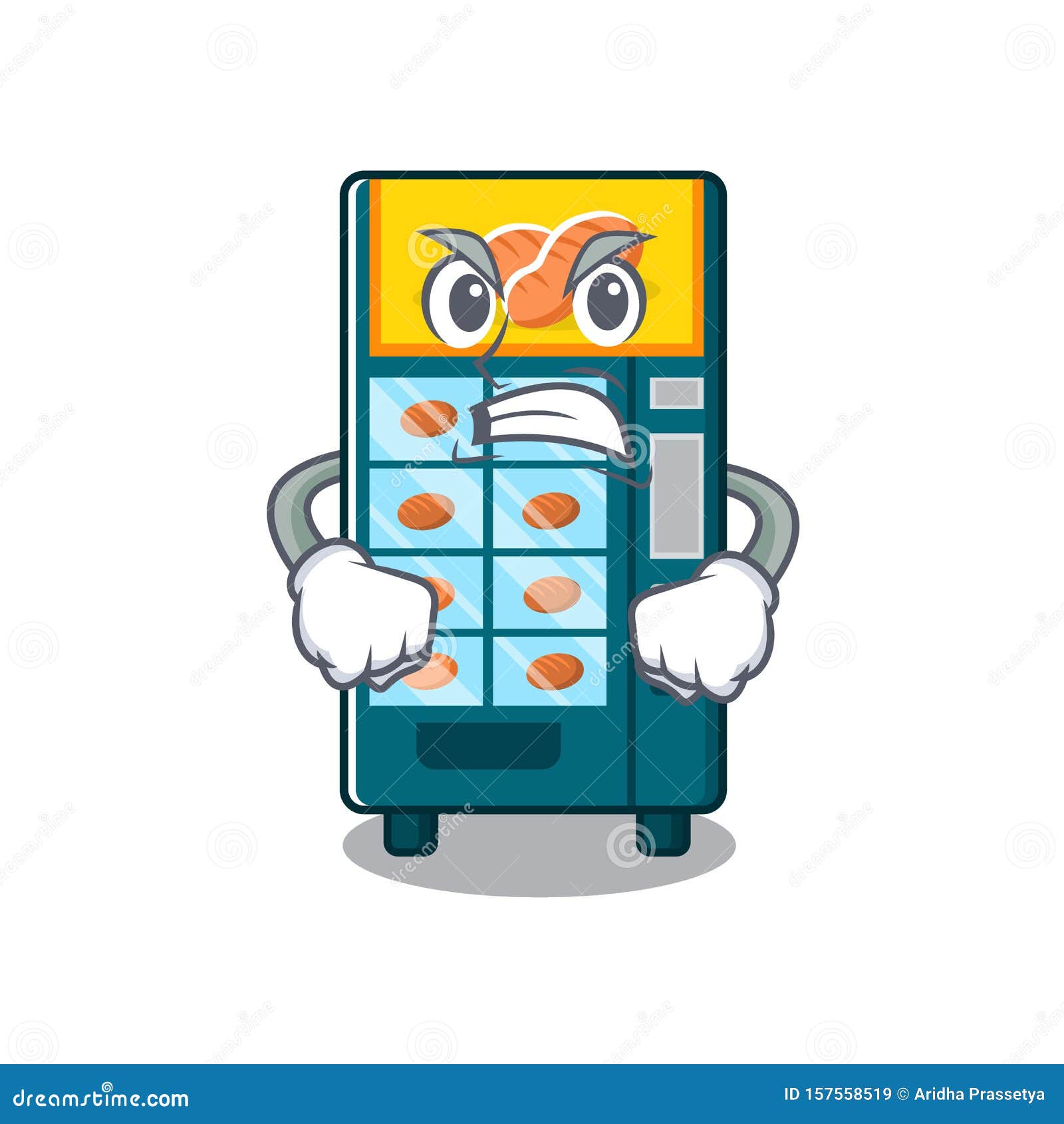 Angry Bakery Vending Machine in a Mascot Stock Vector - Illustration of ...