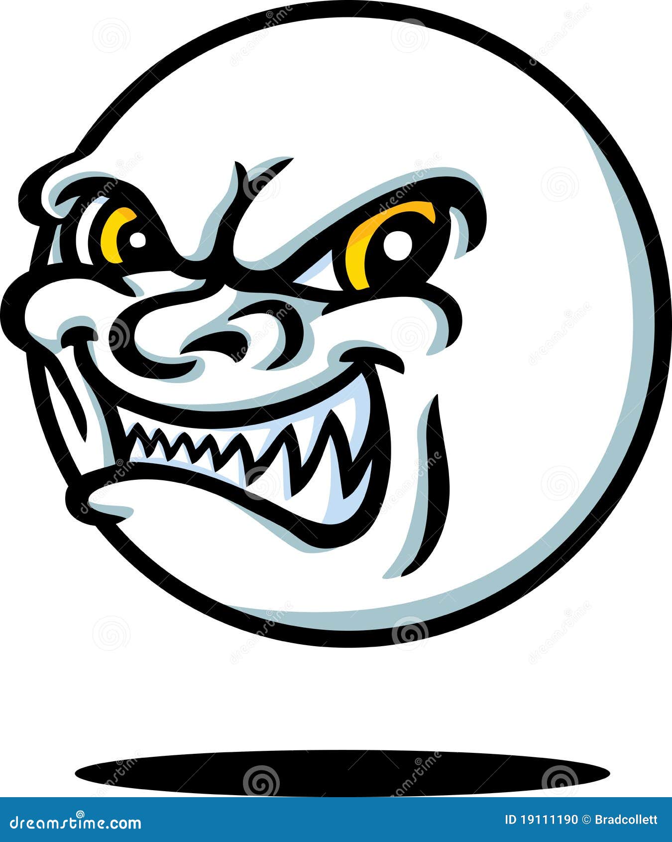 Angry Ball stock vector. Illustration of smiling, face - 19111190