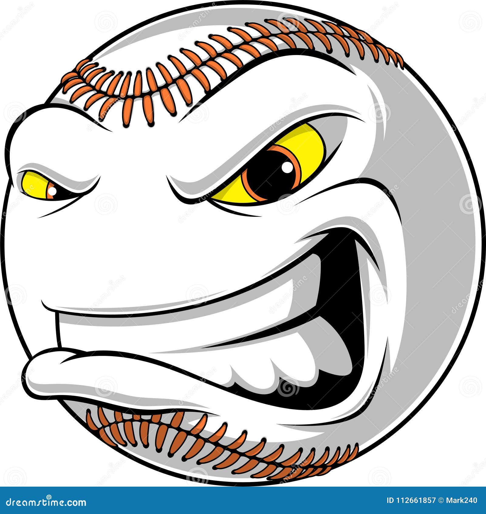 Angry ball for baseball stock vector. Illustration of fitness - 112661857