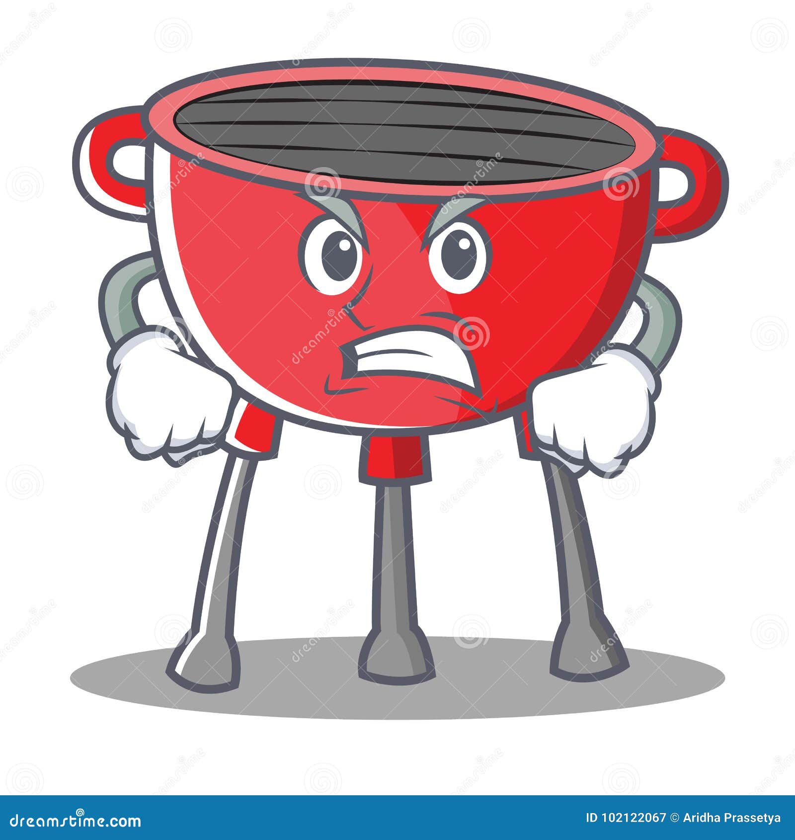 Angry Barbecue Grill Cartoon Character Stock Vector - Illustration of ...