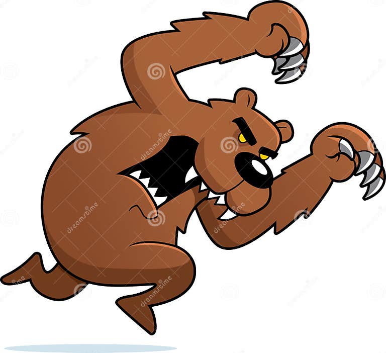 Angry Bear Attacking stock vector. Illustration of running - 16610341
