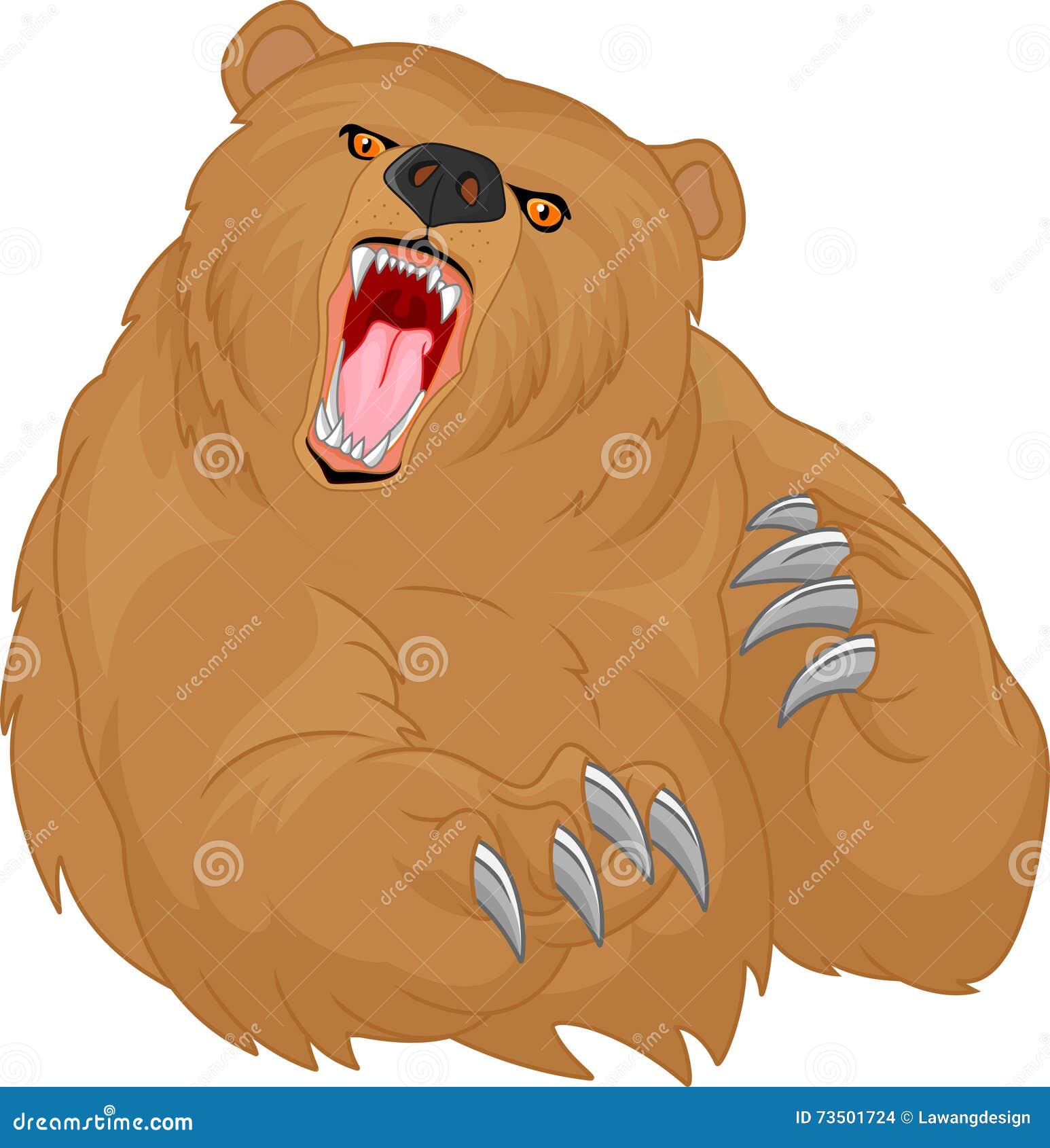 Angry Bear Cartoon Character Illustration Cartoon Vector ...