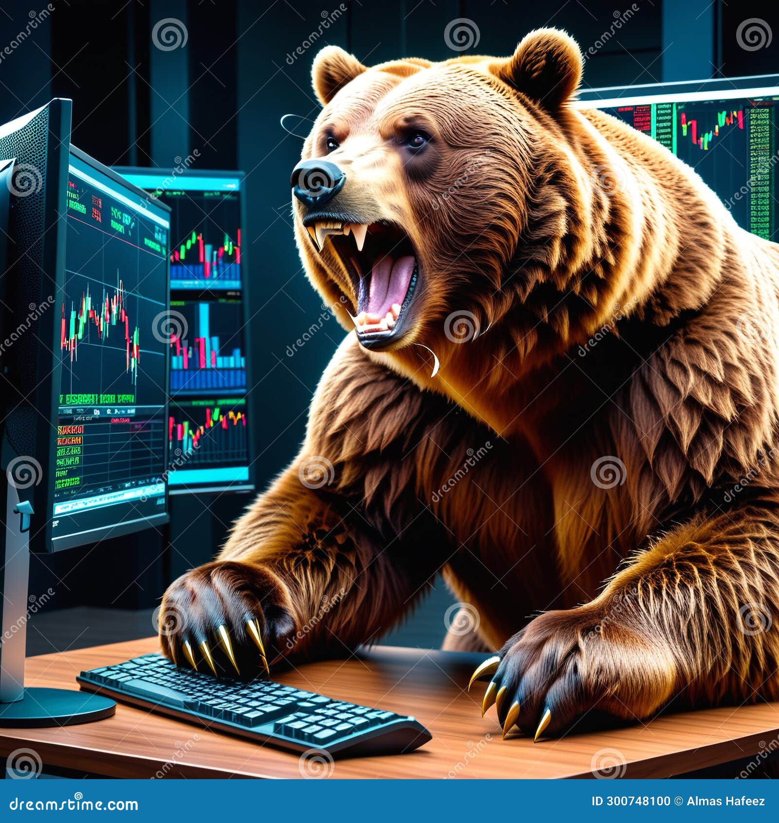 Angry Bear Doing Trading on Computer Stock Photo - Image of computer ... Angry Bear Doing Trading on Computer Stock Photo - Image of computer ...