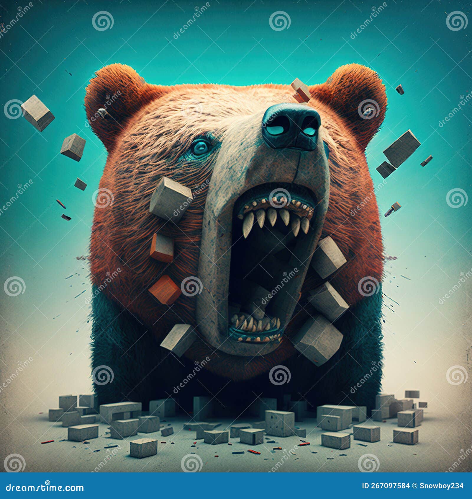 Angry Bear, Generative AI stock illustration. Illustration of growling ...