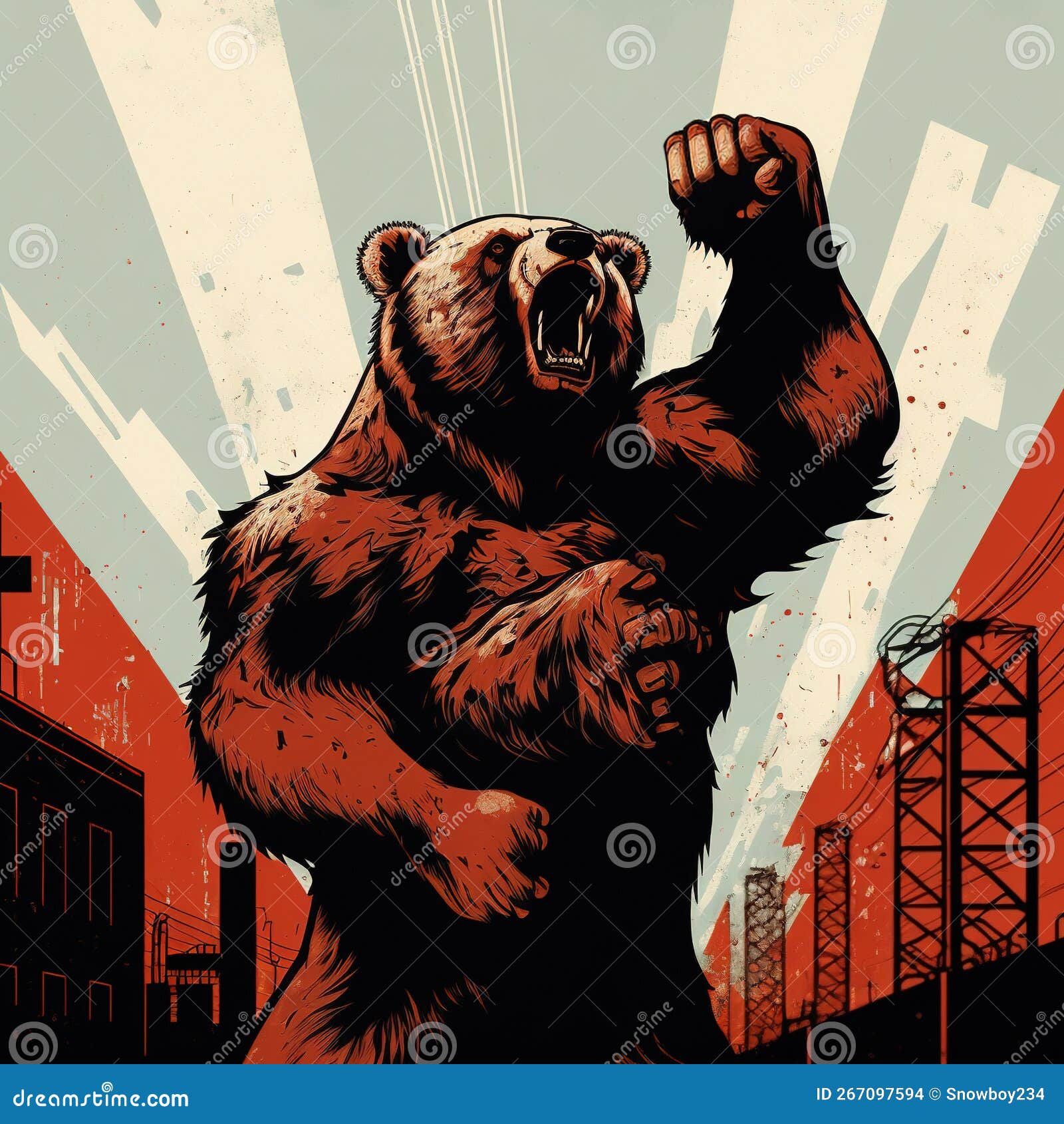 Angry Bear, Generative AI stock illustration. Illustration of beast ...