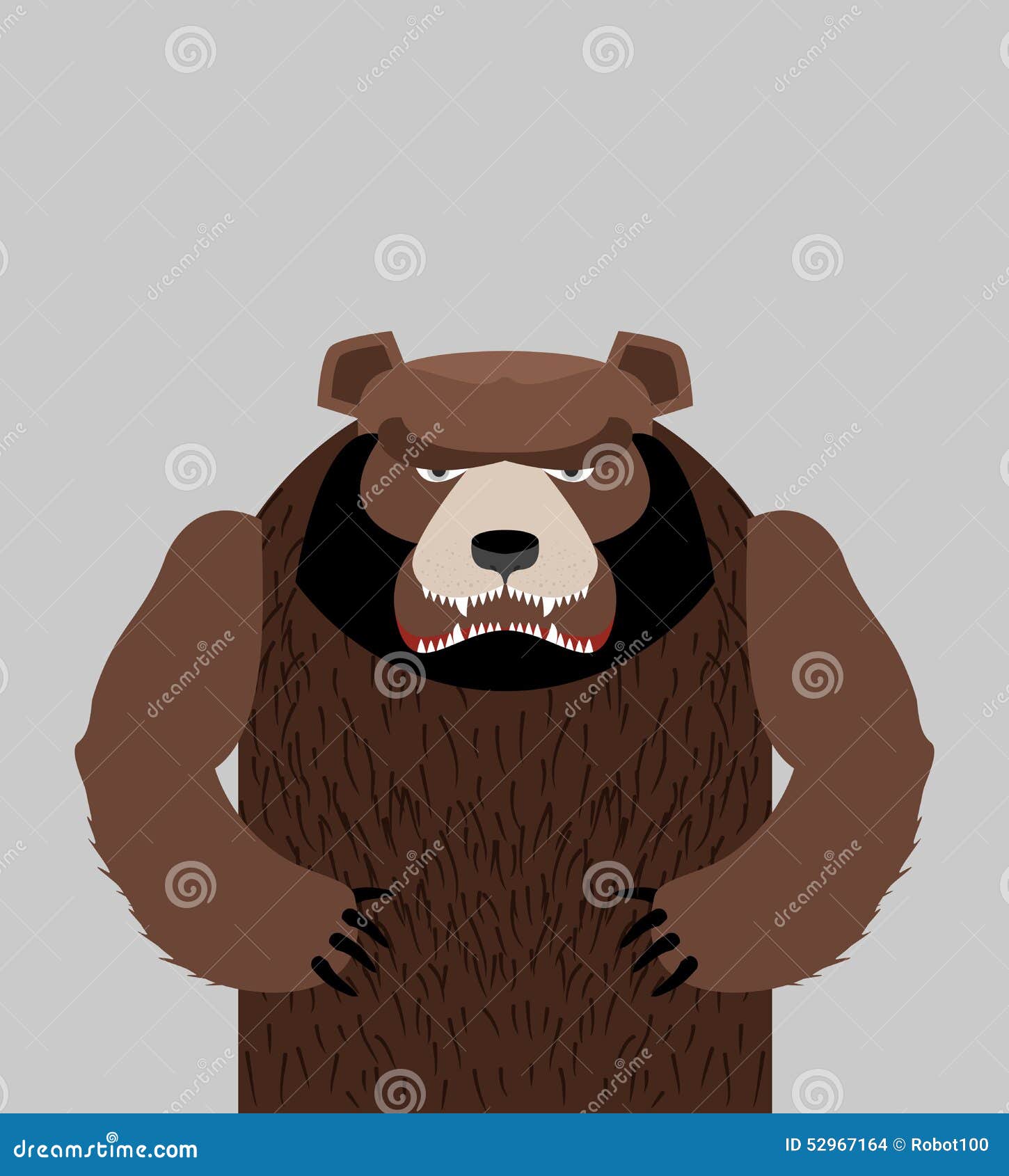 Angry bear standing stock vector. Illustration of outline - 52967164