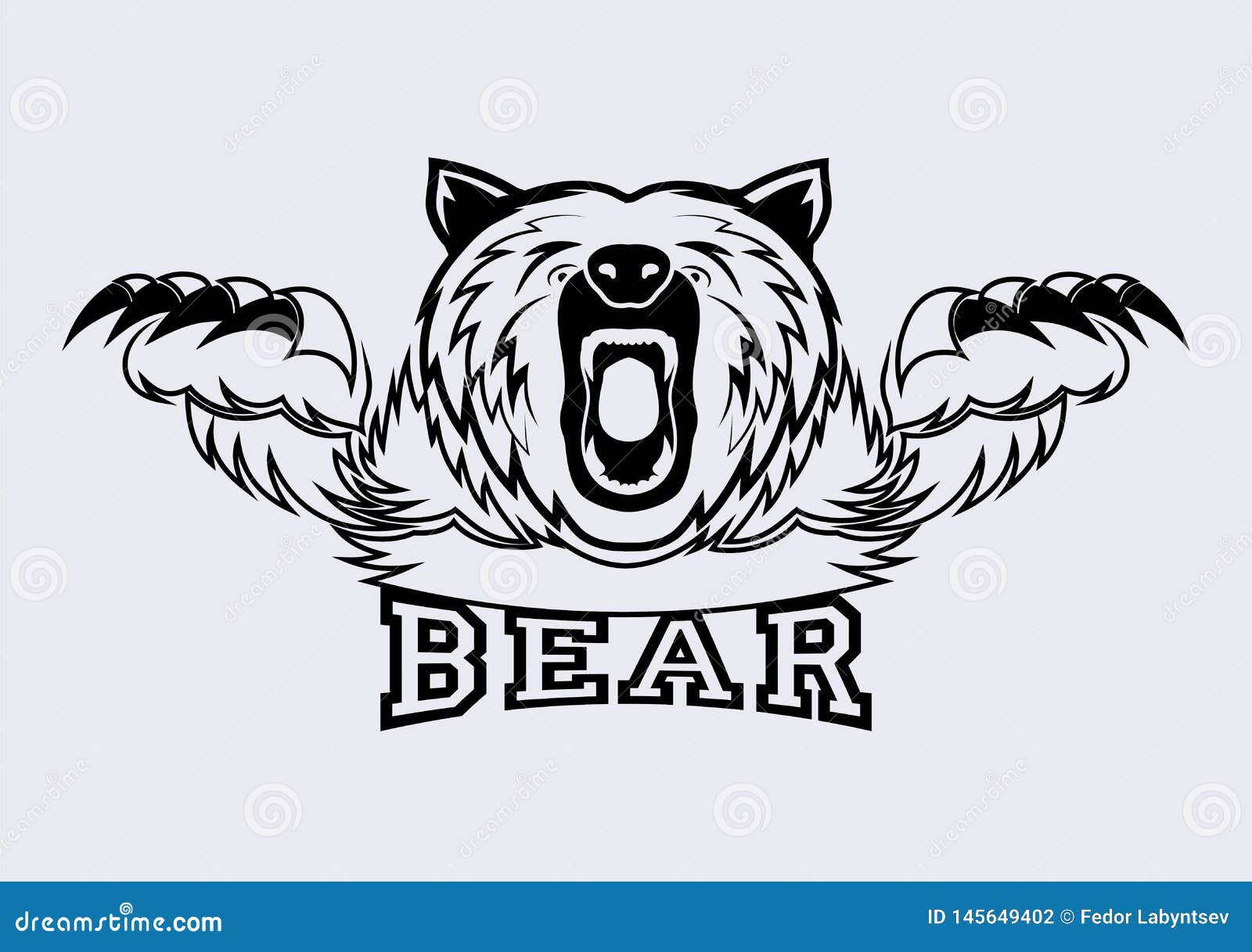 Angry bear vector icon stock vector. Illustration of face - 145649402