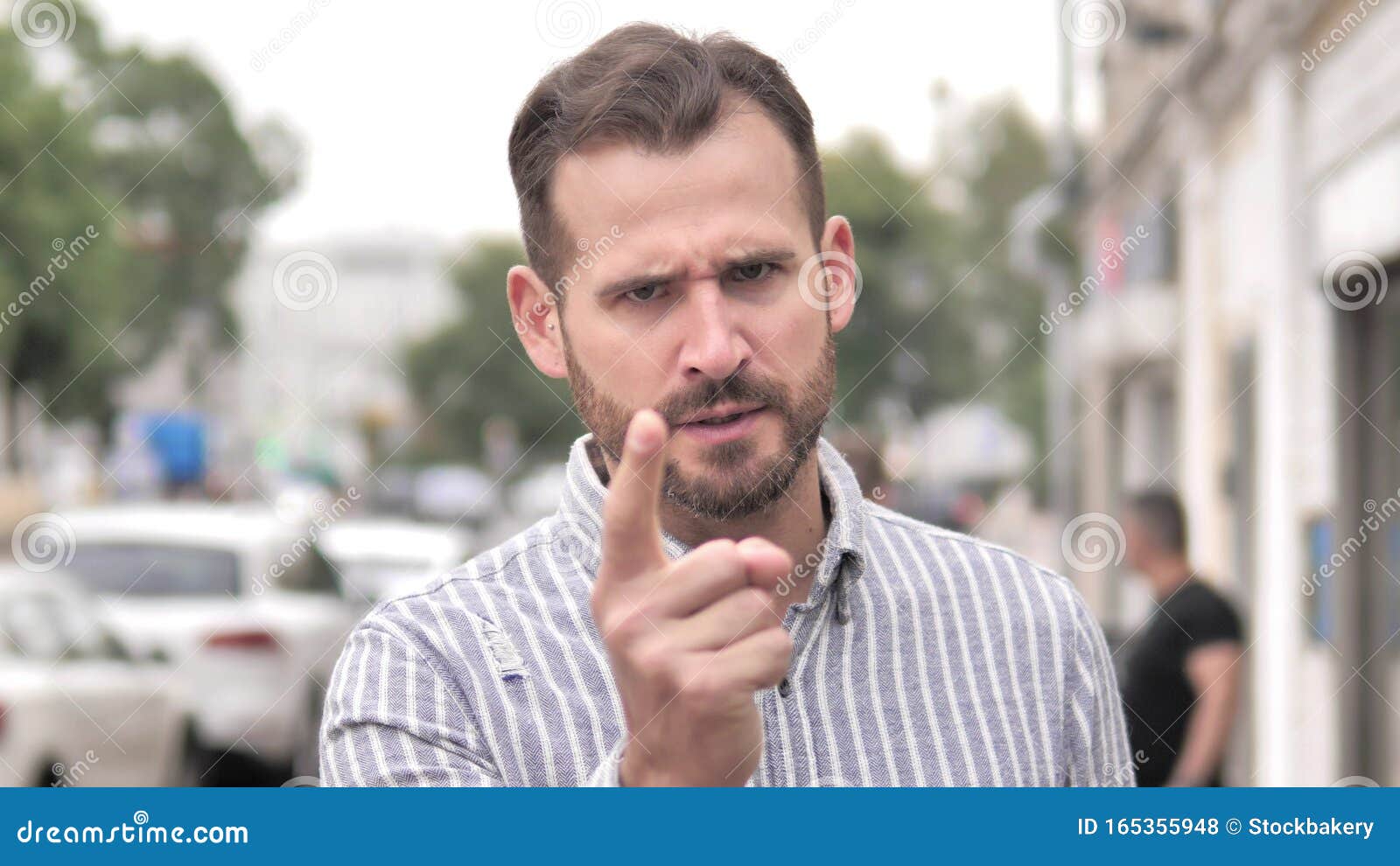 Angry Beard Casual Man Yelling Outdoor Stock Photo - Image of portrait ...