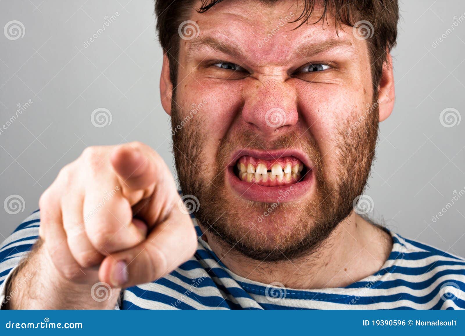 Angry Bearded Man Pointing To You Stock Photo - Image of male, close ...