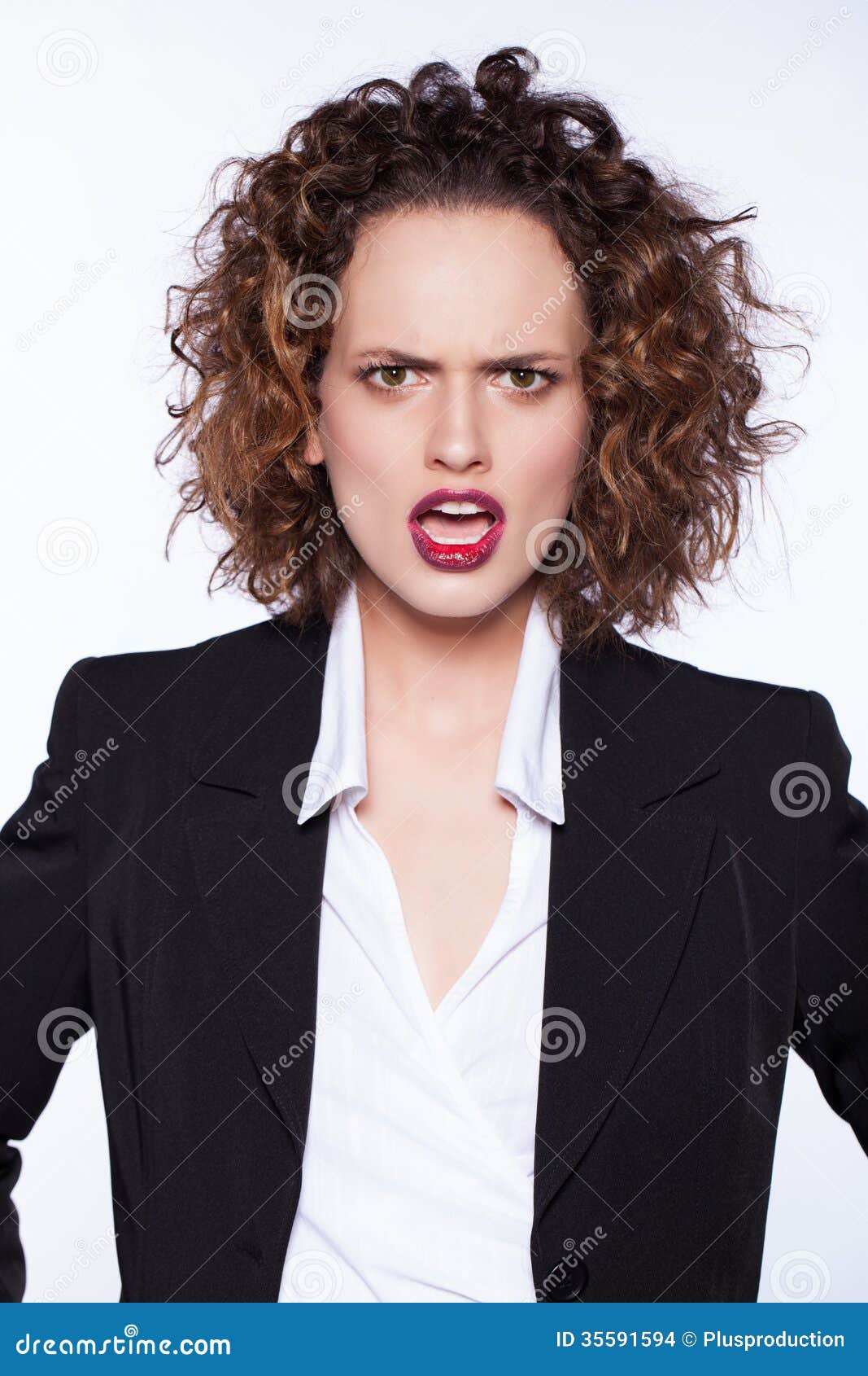 Angry Beautiful Young Woman Stock Photo - Image of fashion, hair: 35591594