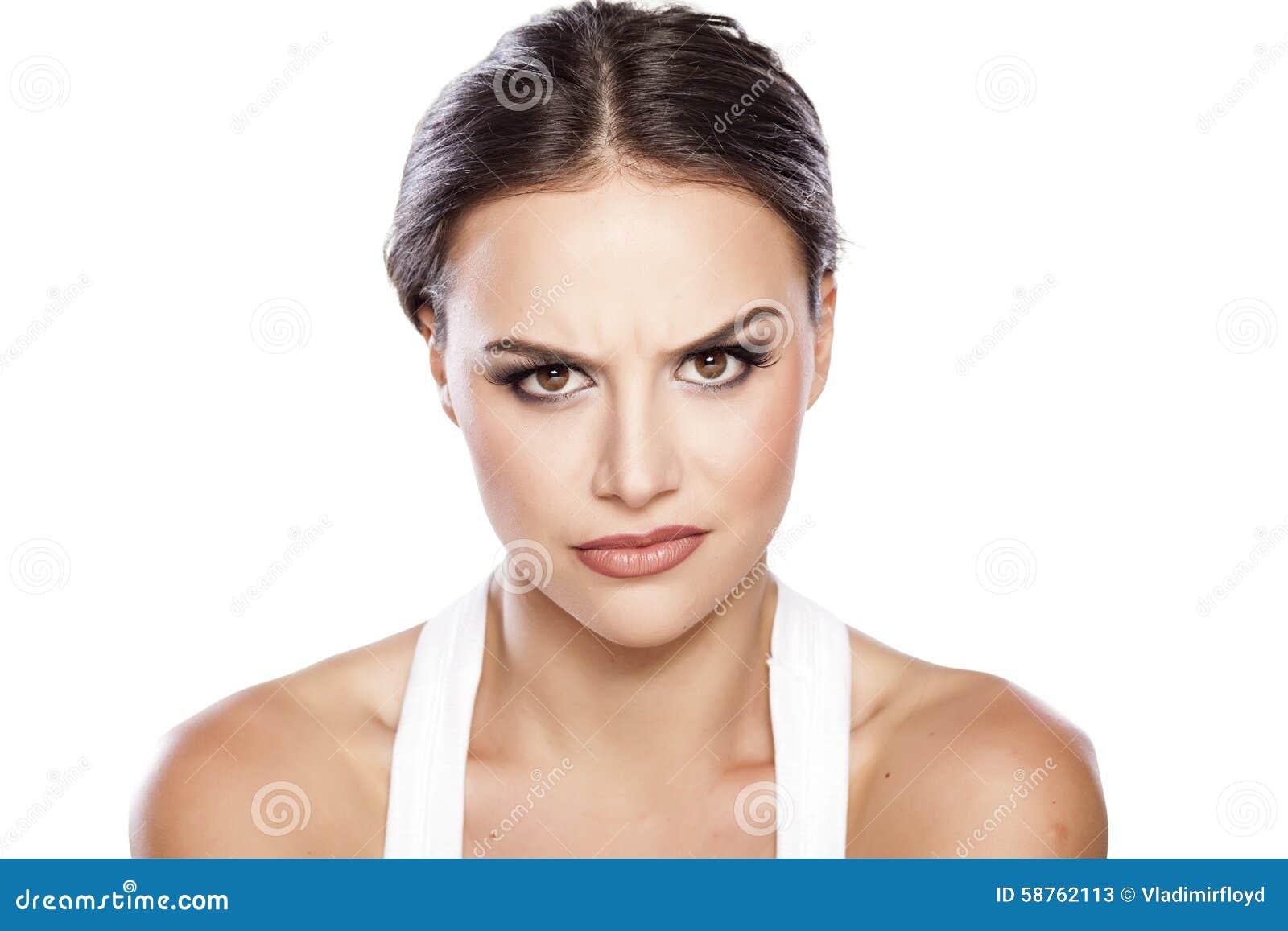 Angry Beauty Stock Image Image Of Pretty Frown Woman 58762113