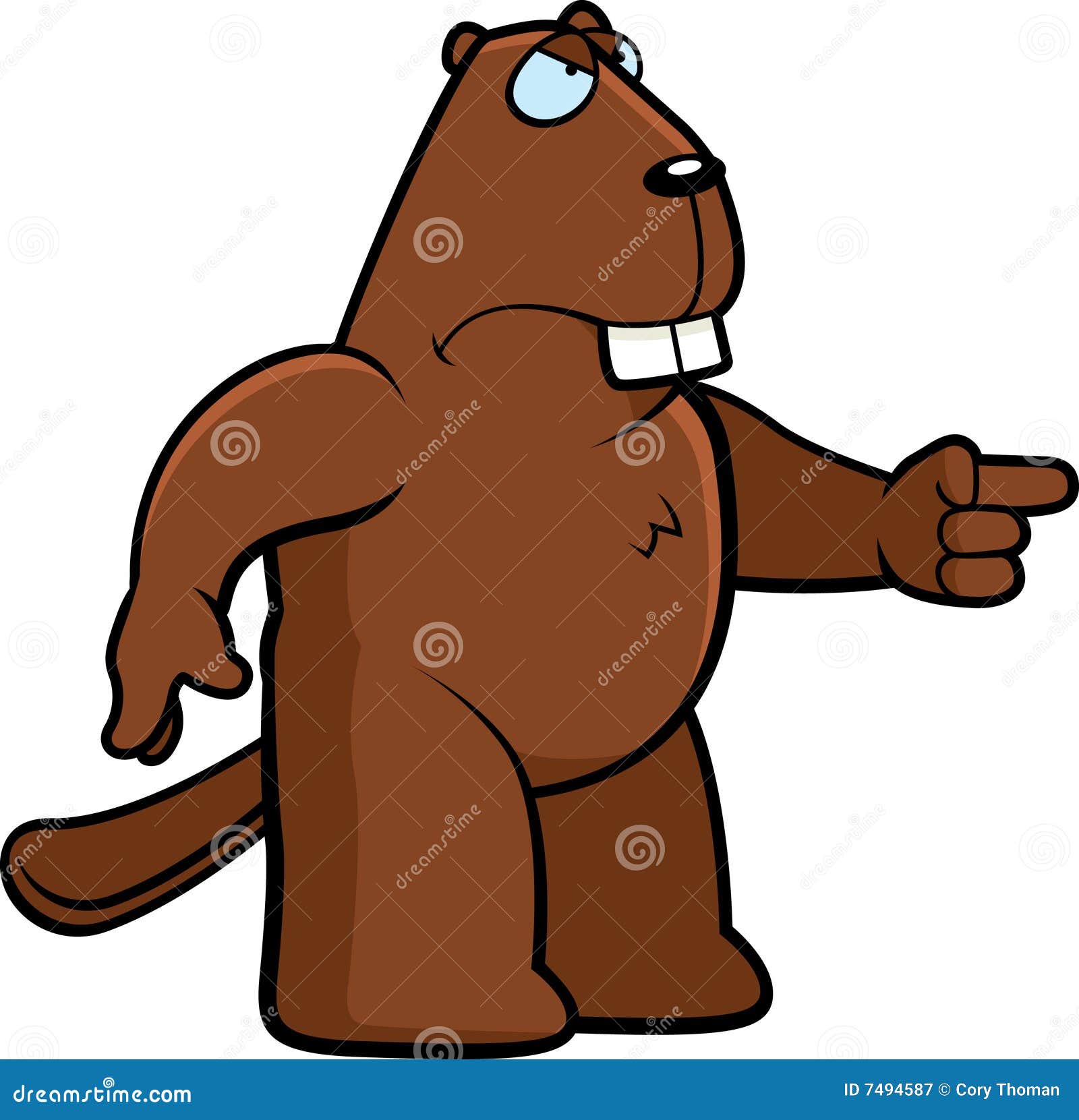 Angry Beaver stock vector. Illustration of pointing, cartoon - 7494587