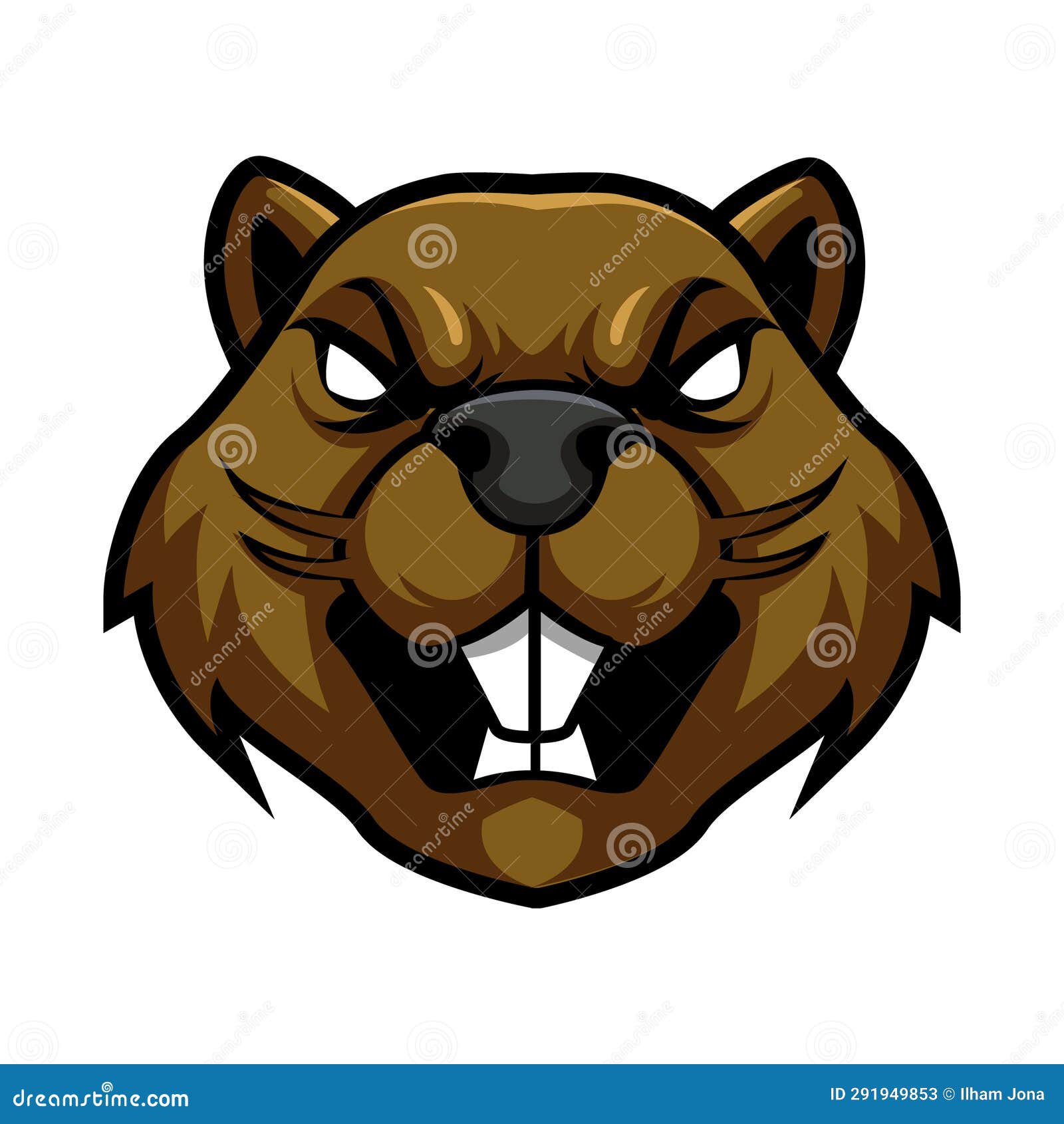 ANGRY BEAVER HEAD VECTOR LOGO Stock Illustration - Illustration of ...