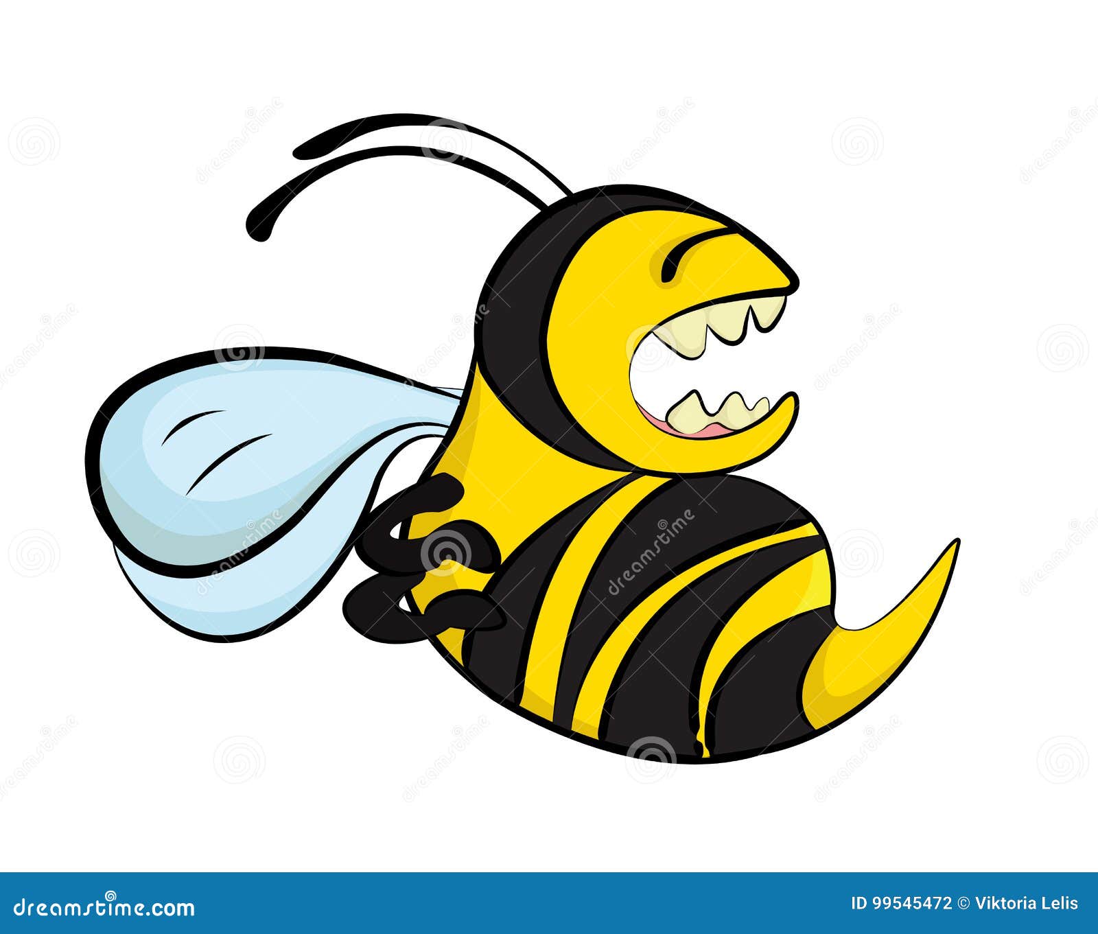 An angry bee stock vector. Illustration of wasp, summer - 99545472
