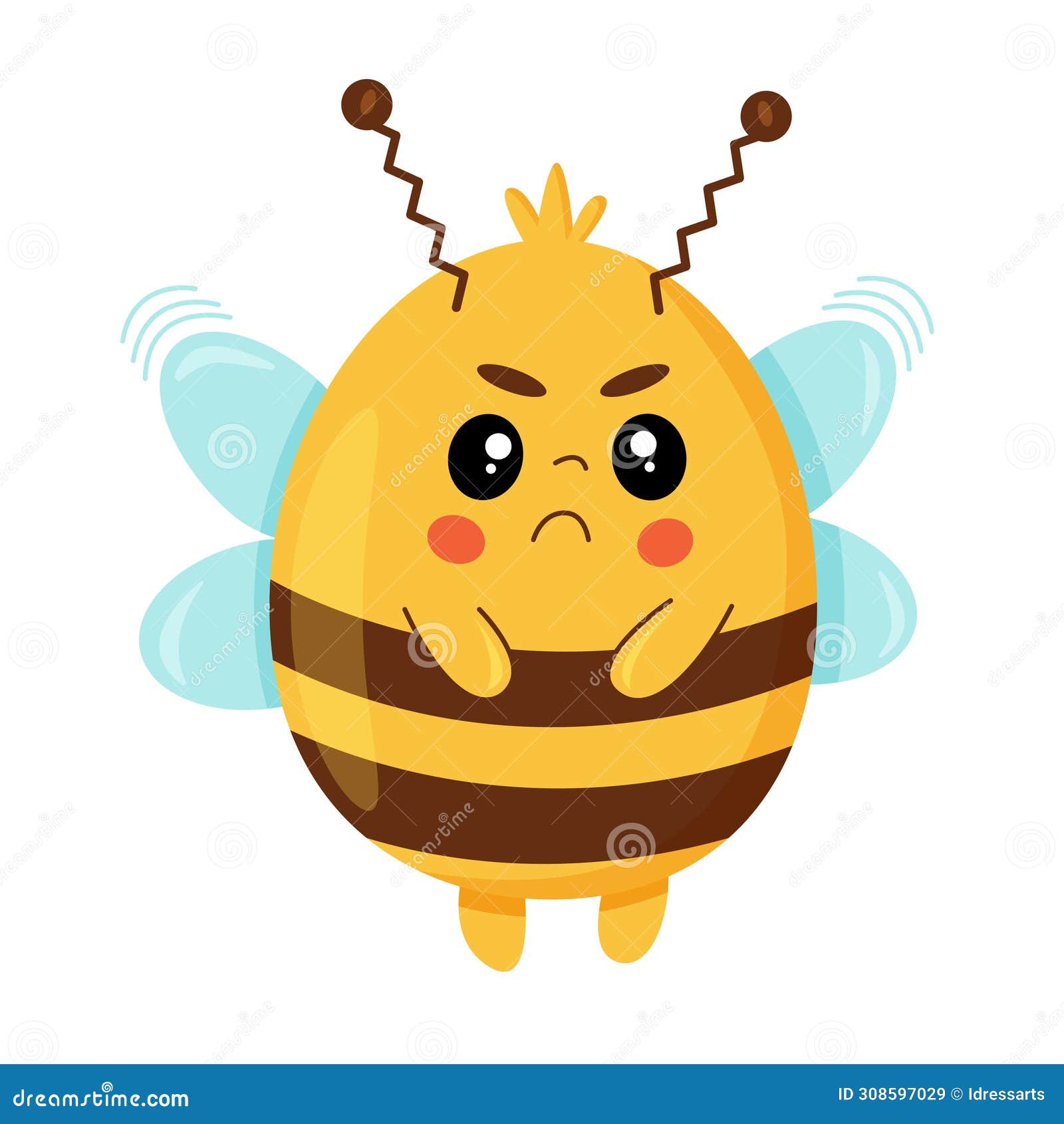 Angry Bee Mascot Character stock vector. Illustration of queen - 308597029