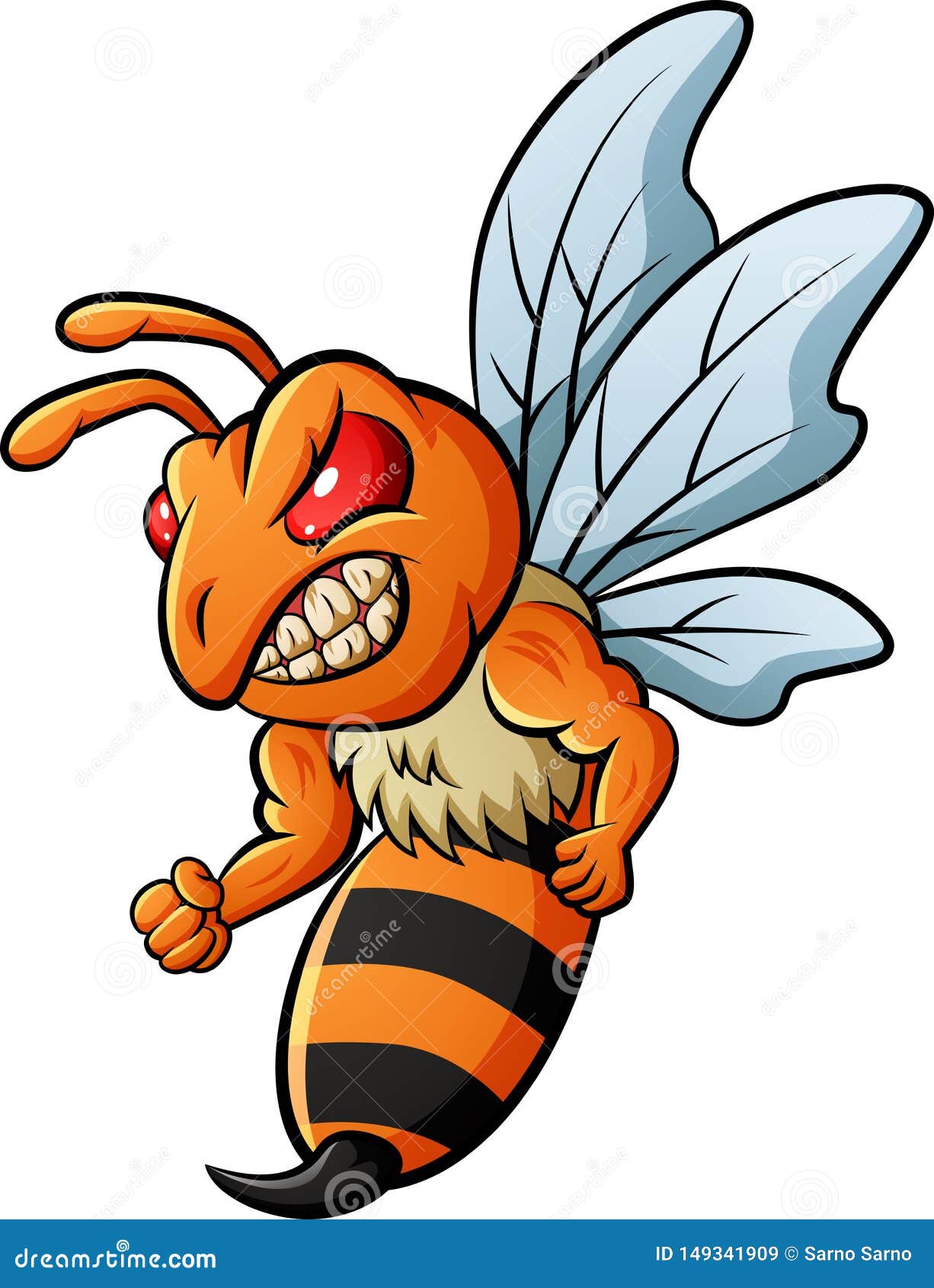 Angry bee mascot stock vector. Illustration of nature - 149341909