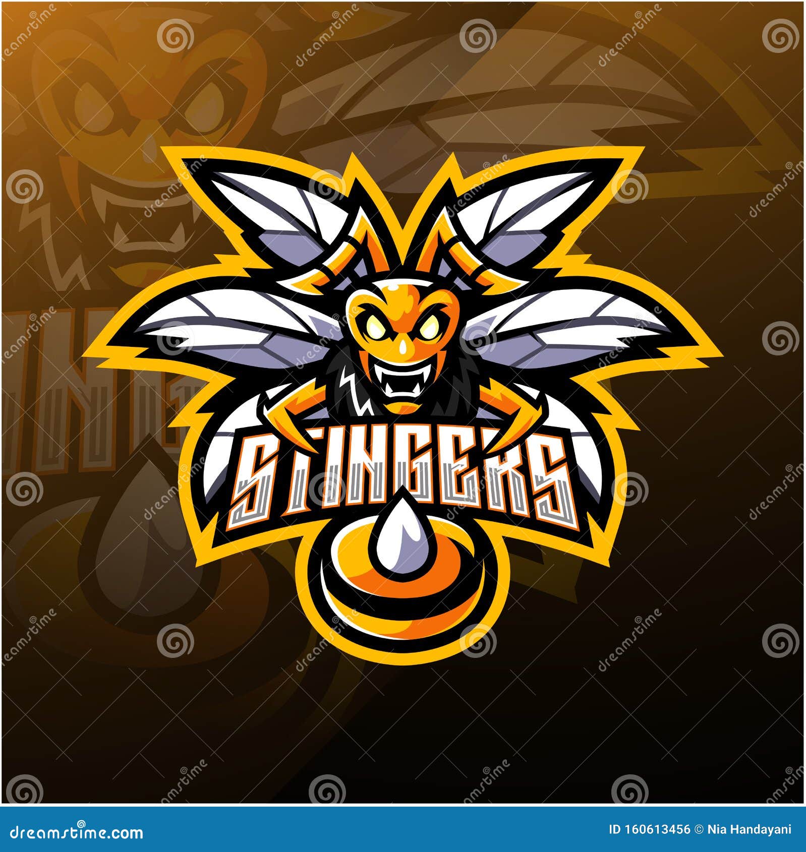 Angry Bee Mascot Logo Design Vector Illustration | CartoonDealer.com ...