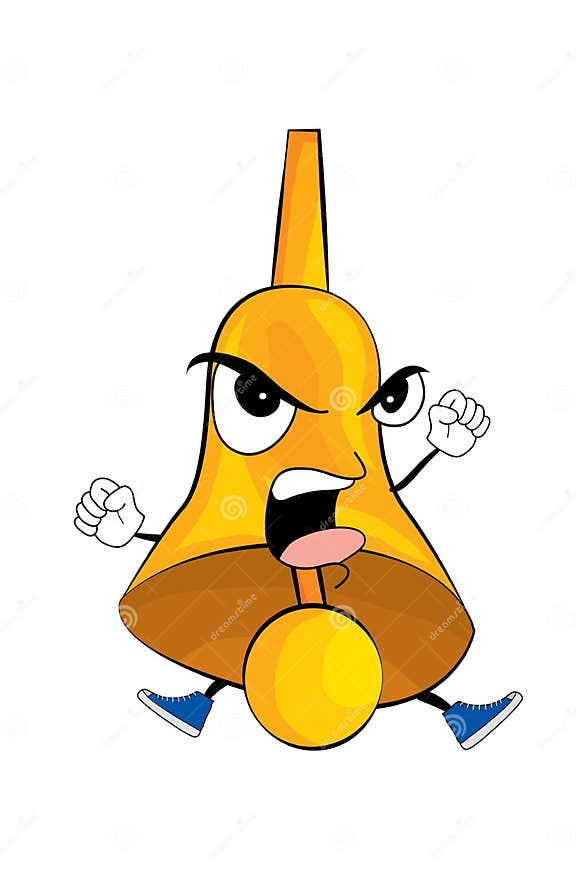 Angry bell cartoon stock illustration. Illustration of shouting - 48991603