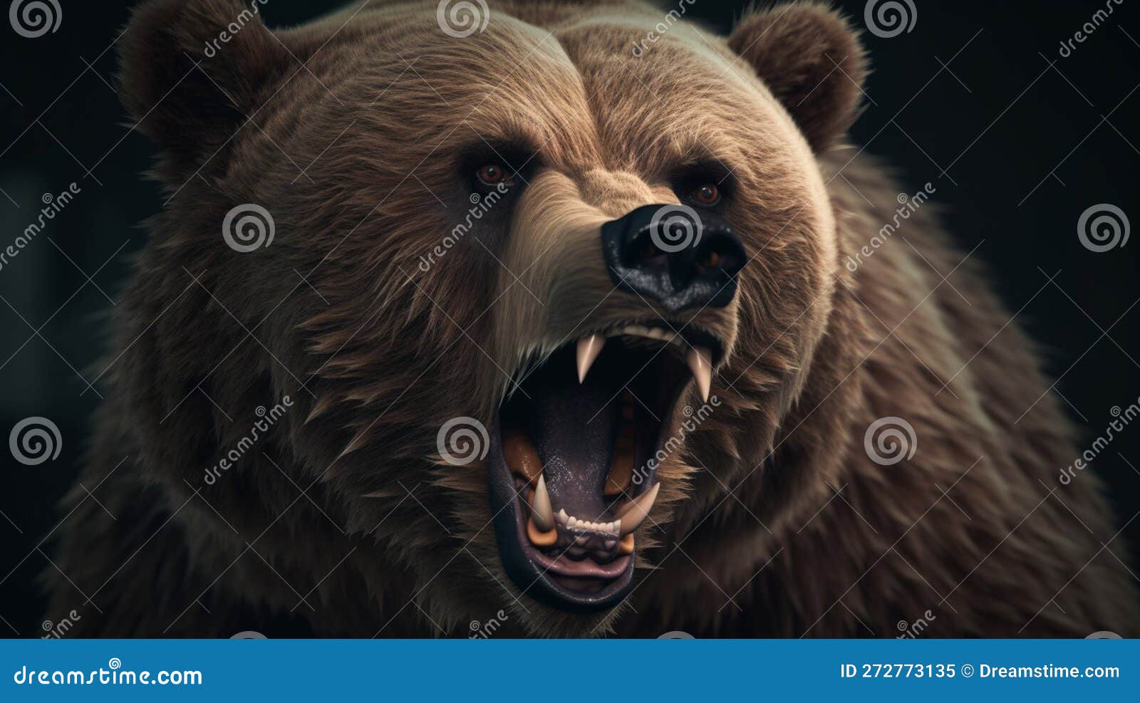 Angry Big Brown Bear. Generative Ai Stock Illustration - Illustration ...