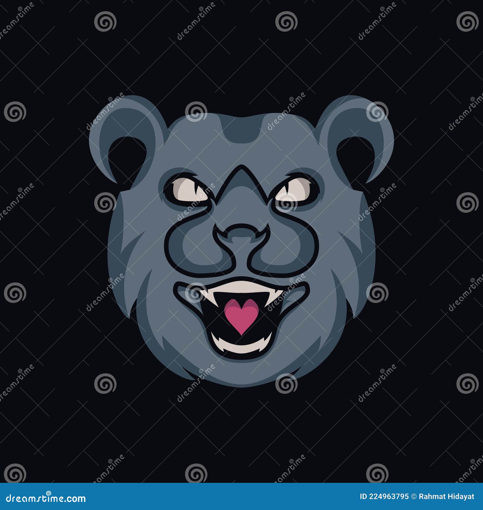 Big Cat Head Vector Logo Illustration Stock Vector - Illustration of ...