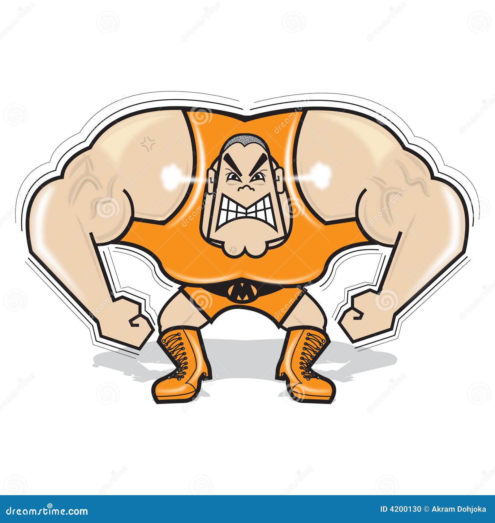 Angry big guy stock vector. Illustration of orange, angry - 4200130