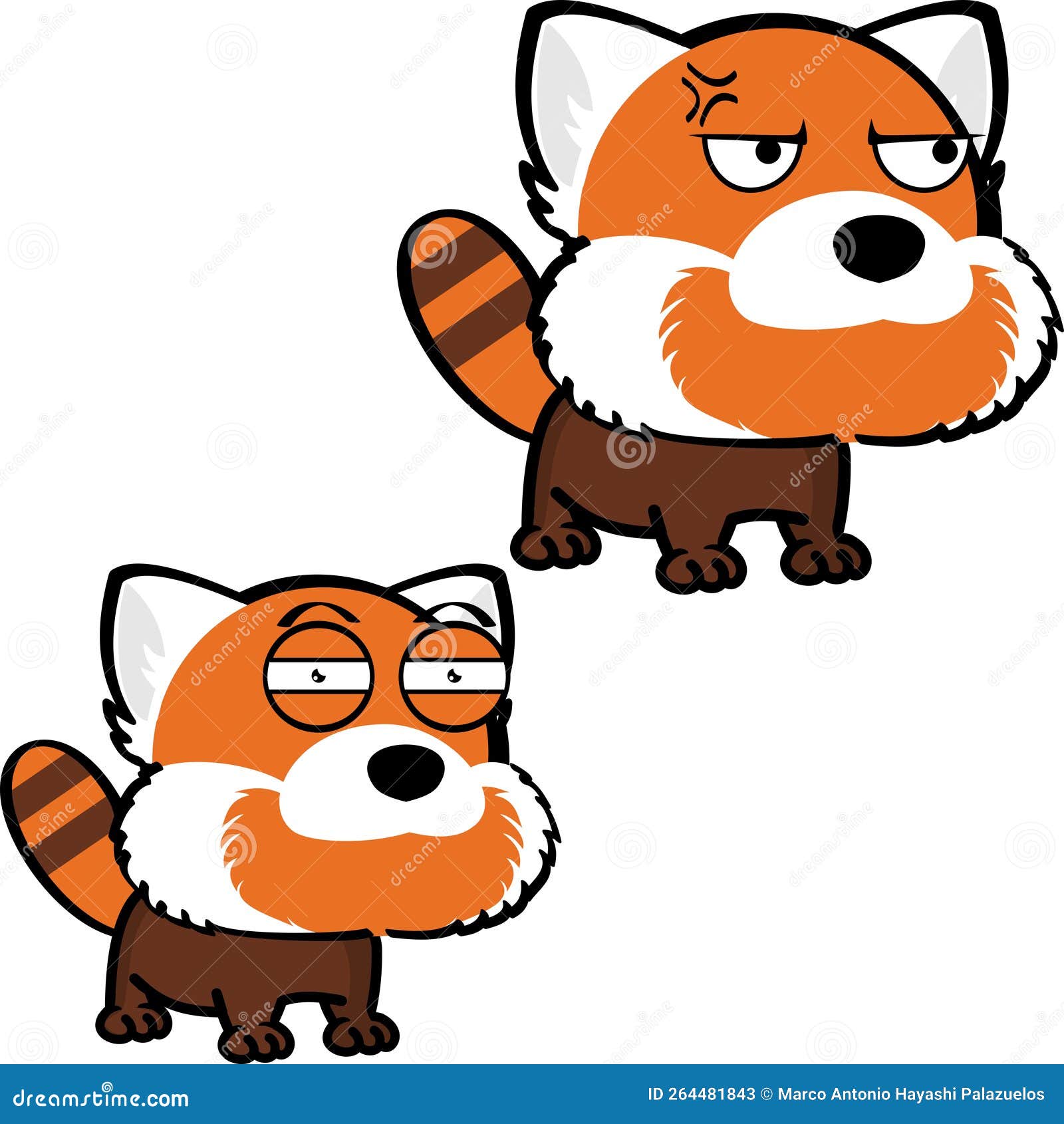 Angry Big Head Red Panda Character Cartoon Expressions Pack ...