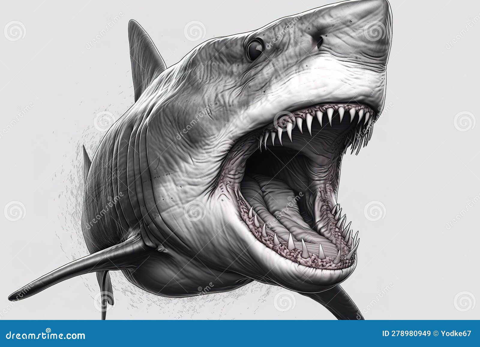 Shark With Sharp Teeth Cartoon | CartoonDealer.com #87714693